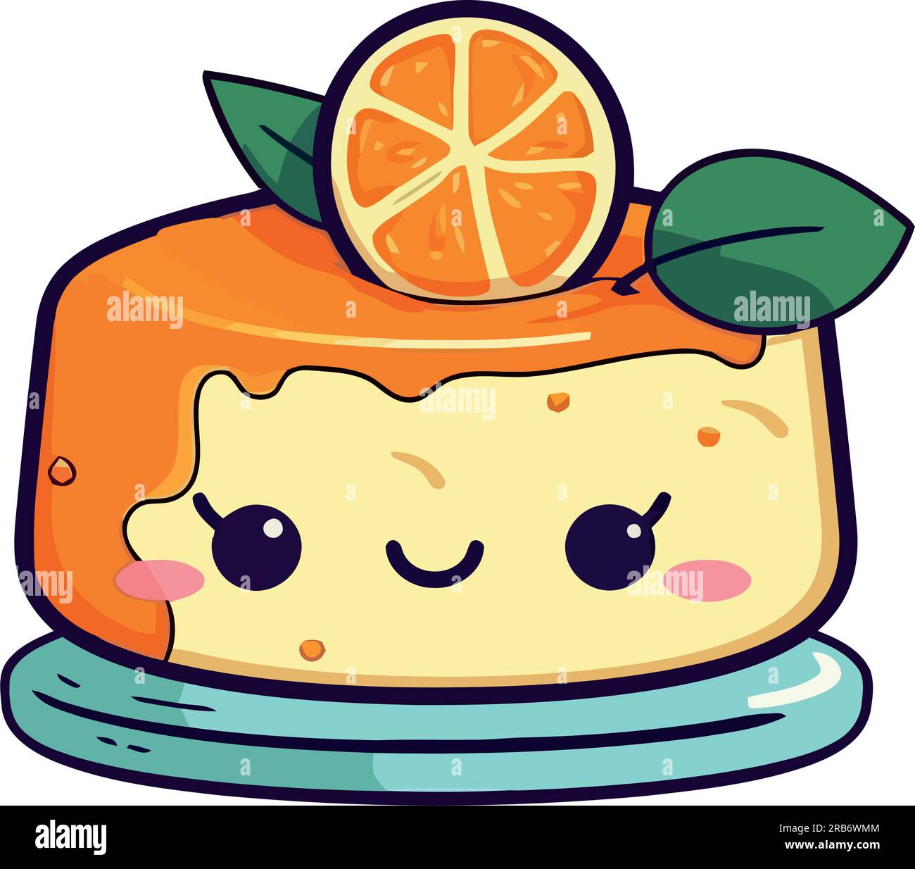 Cute cartoon lemon slice, sweet dessert, cheerful Stock Vector Image ...