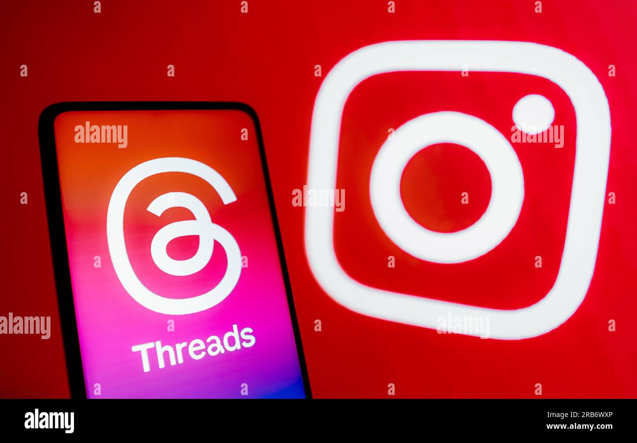 Brazil. 07th July, 2023. In this photo illustration, the Threads logo ...