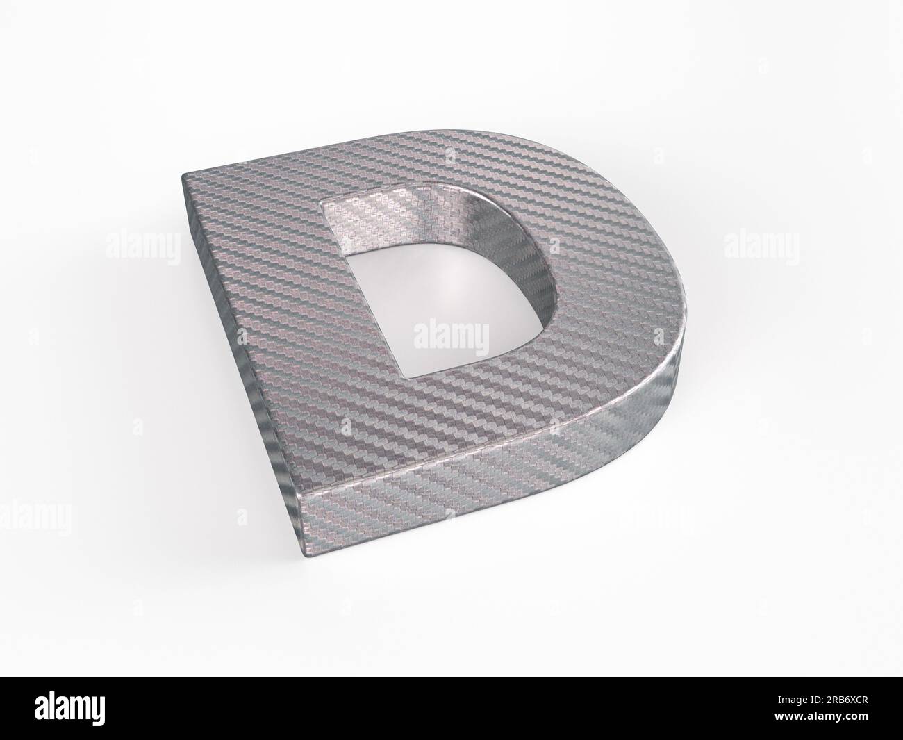 Holographic foil letter D on a white background. 3d illustration Stock ...