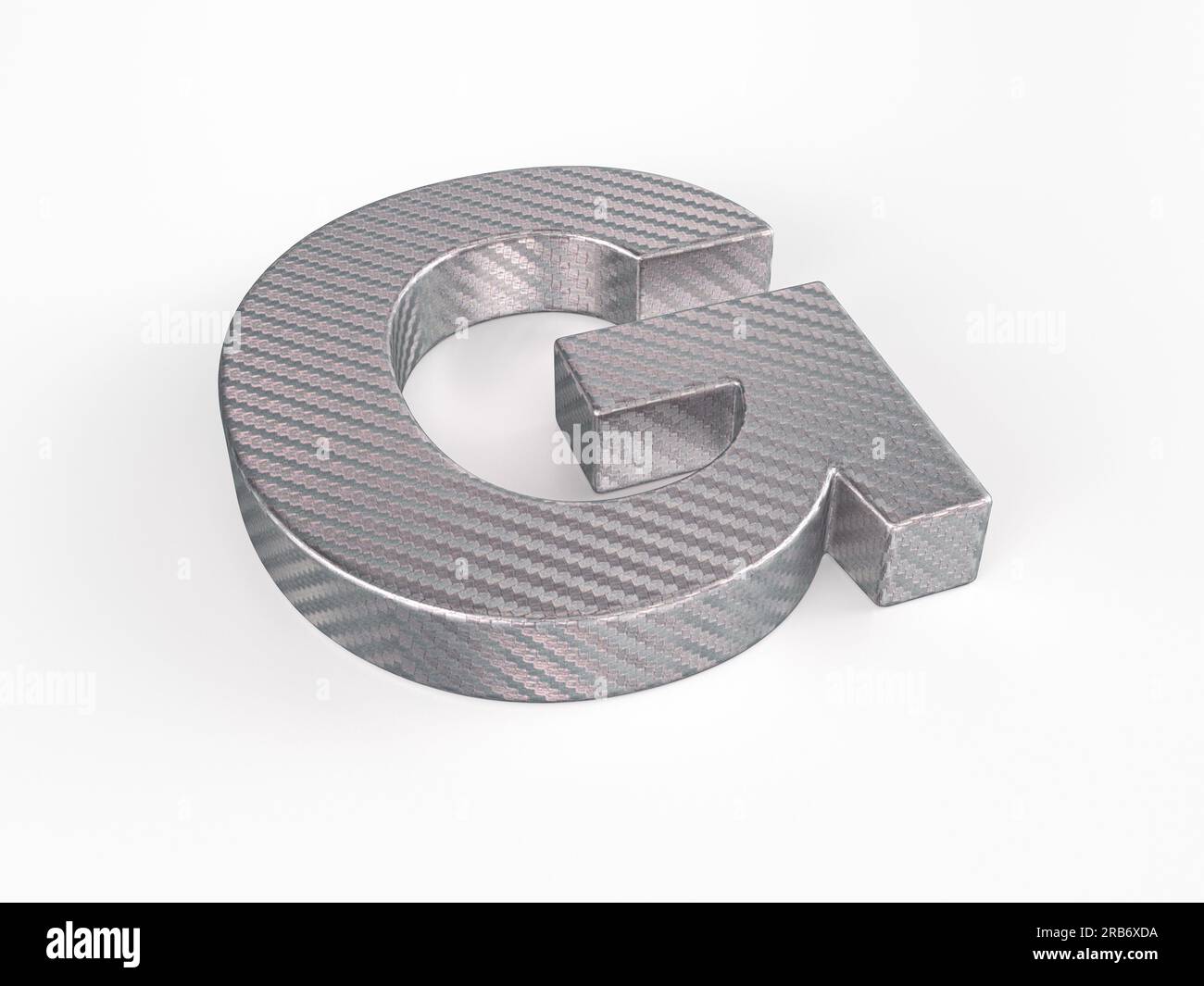 Holographic foil letter G on a white background. 3d illustration Stock ...