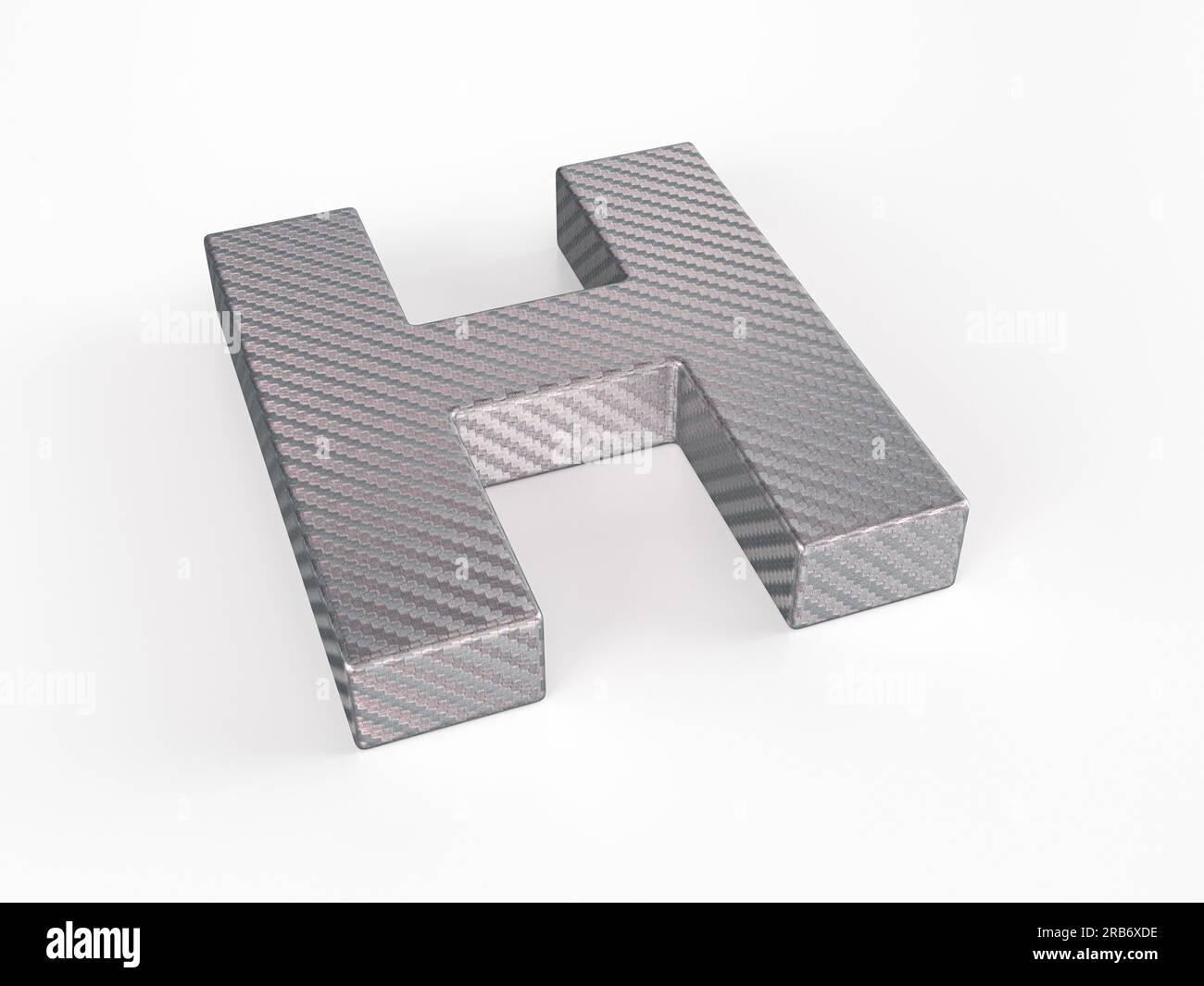 Holographic foil letter H on a white background. 3d illustration Stock ...