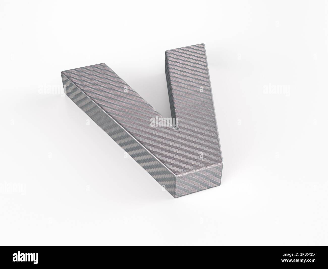 Holographic foil letter V on a white background. 3d illustration Stock ...