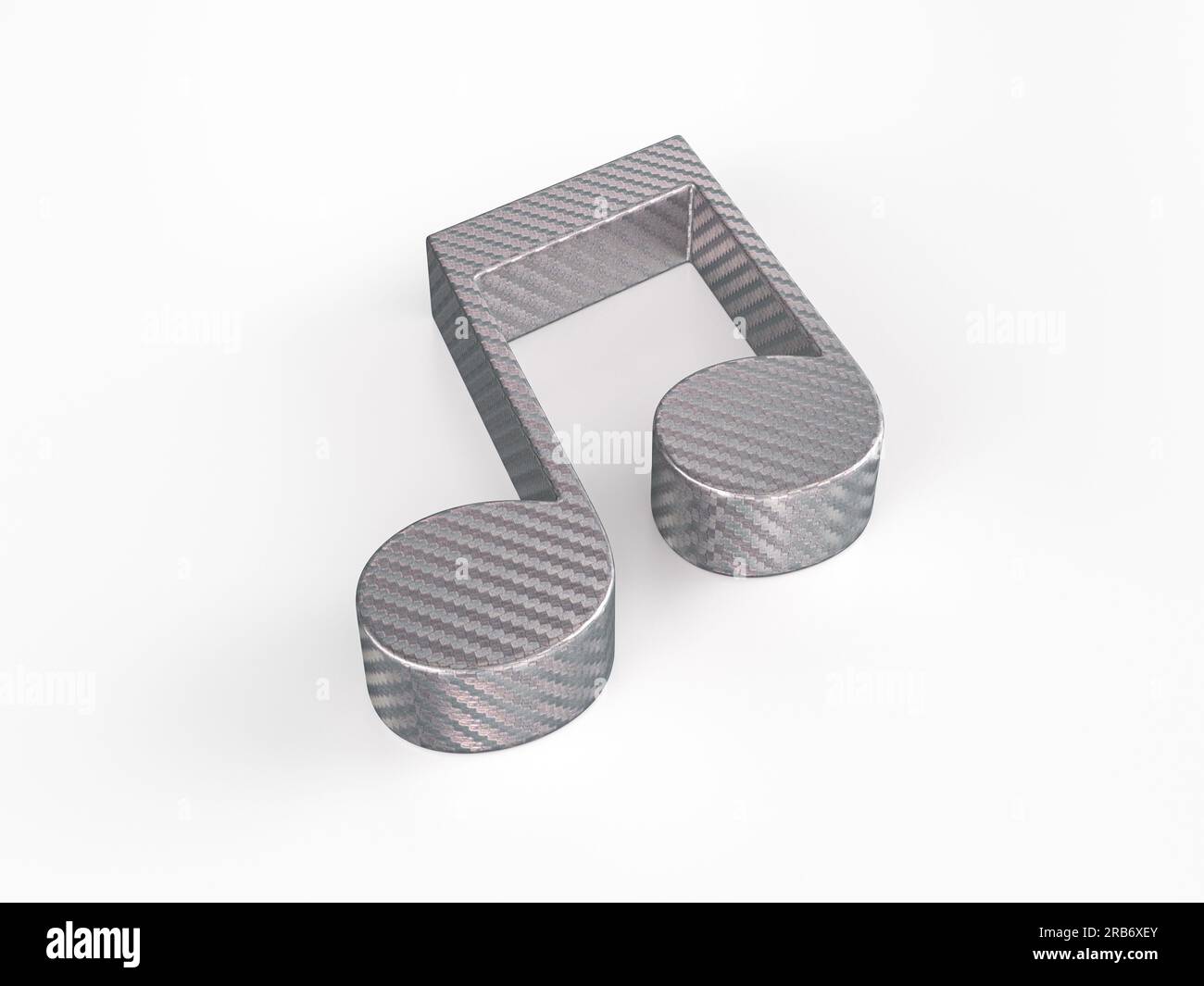 Holographic foil music note symbol on a white background. 3d ...