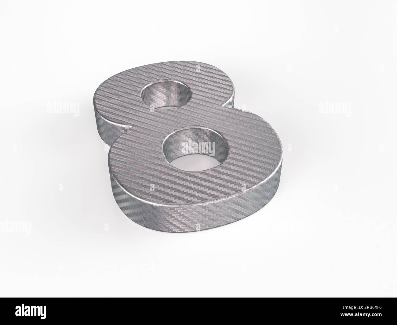 Holographic foil number eight on a white background. 3d illustration ...