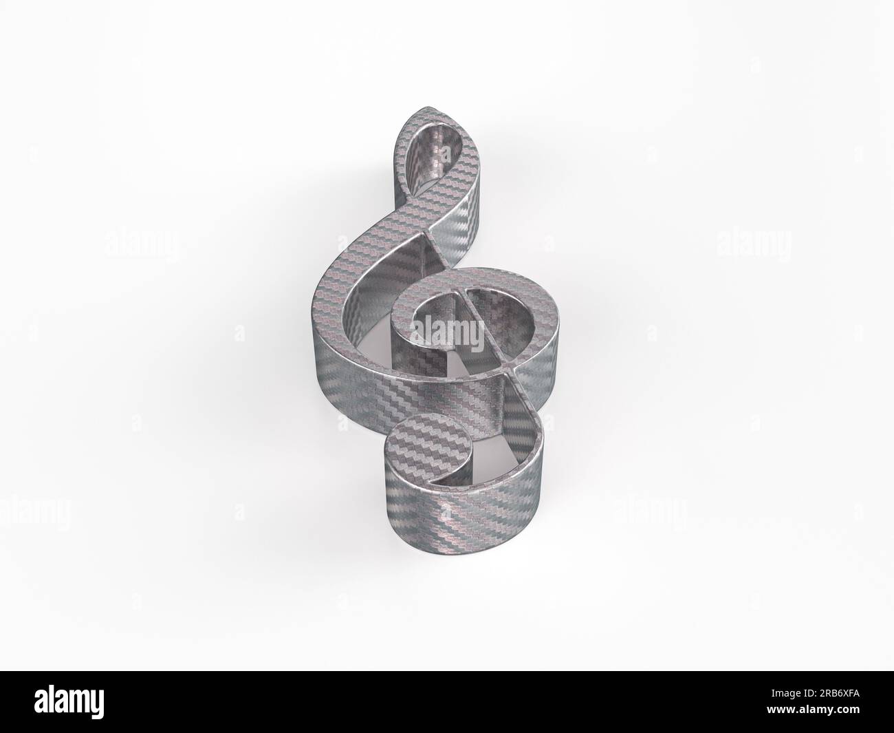 Holographic foil music note symbol on a white background. 3d ...
