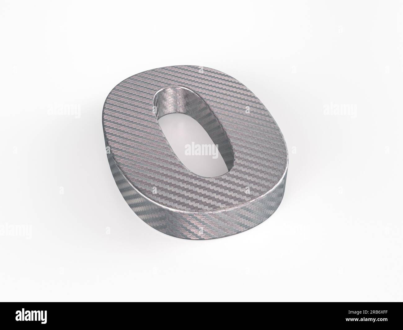 Holographic foil number zero on a white background. 3d illustration ...