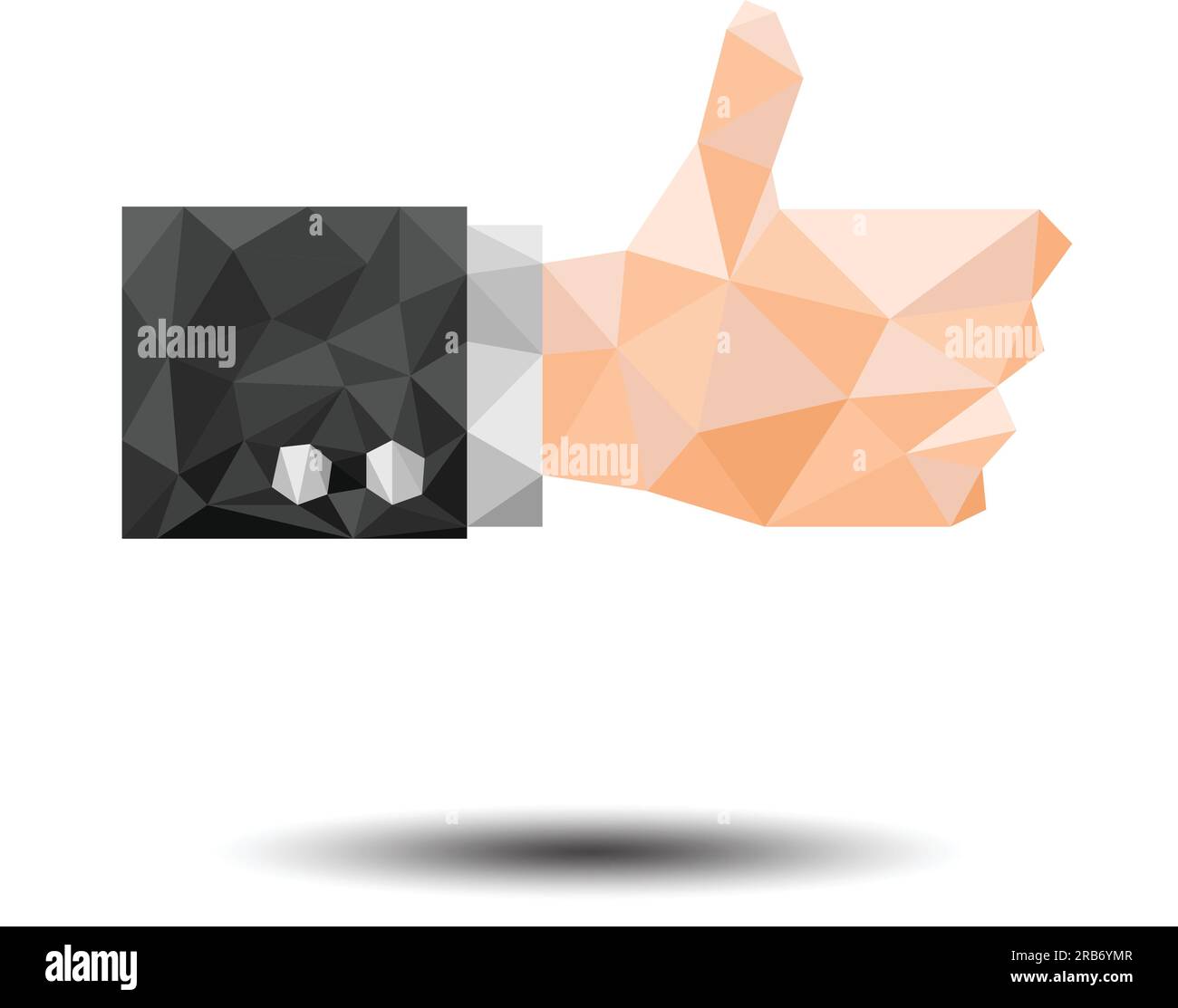 Polygon Thumbs up icon for business design Stock Vector Image & Art - Alamy