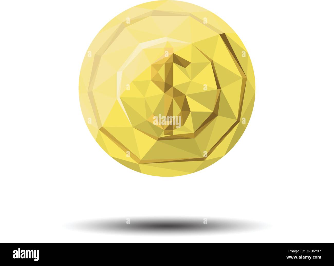 Polygon Money Coin icon for business design Stock Vector Image & Art ...