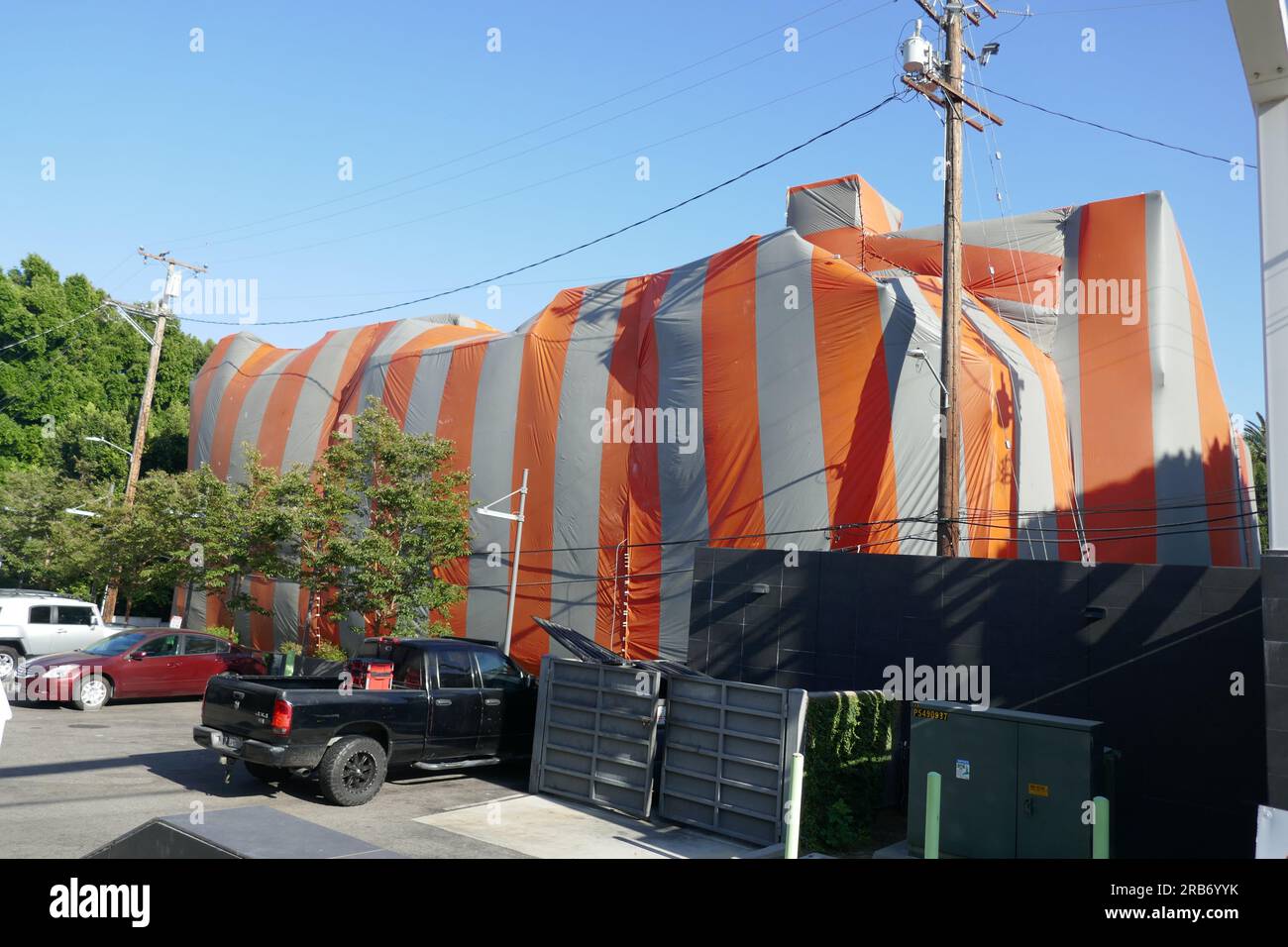 Los Angeles, California, USA 7th July 2023 Fumigation Tented Building ...