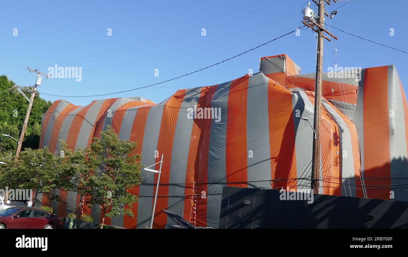 Los Angeles, California, USA 7th July 2023 Fumigation Tented Building ...