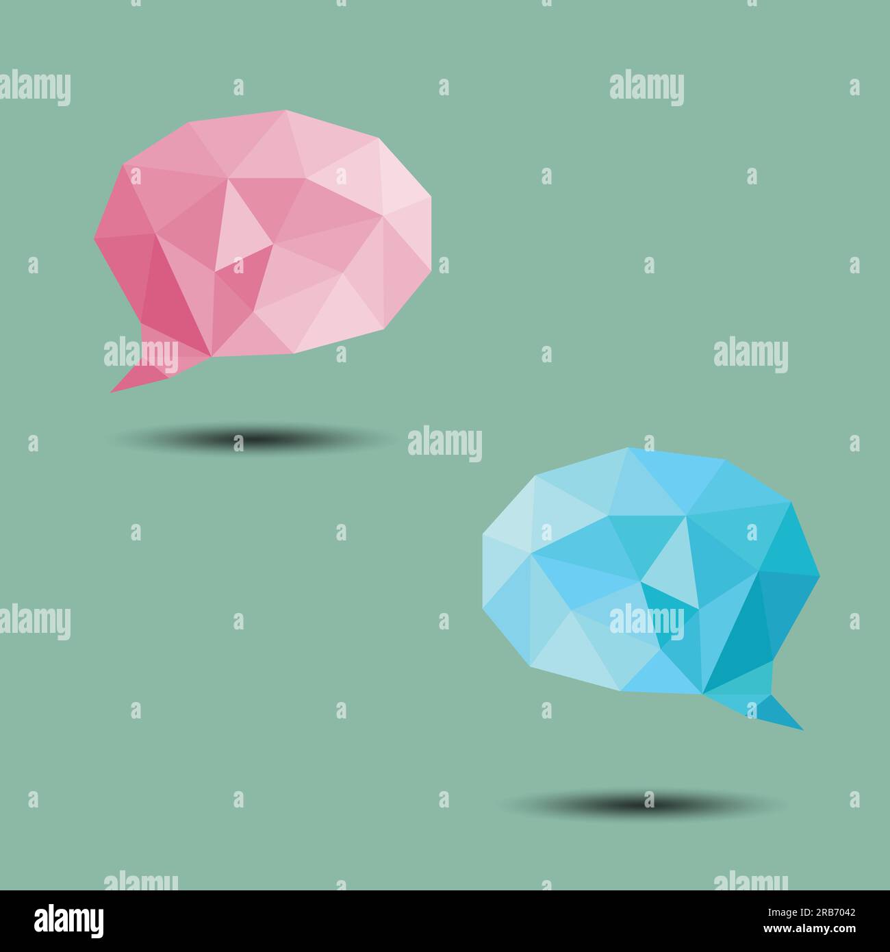 Polygon Bubble Conversation Icon on white background Stock Vector Image ...