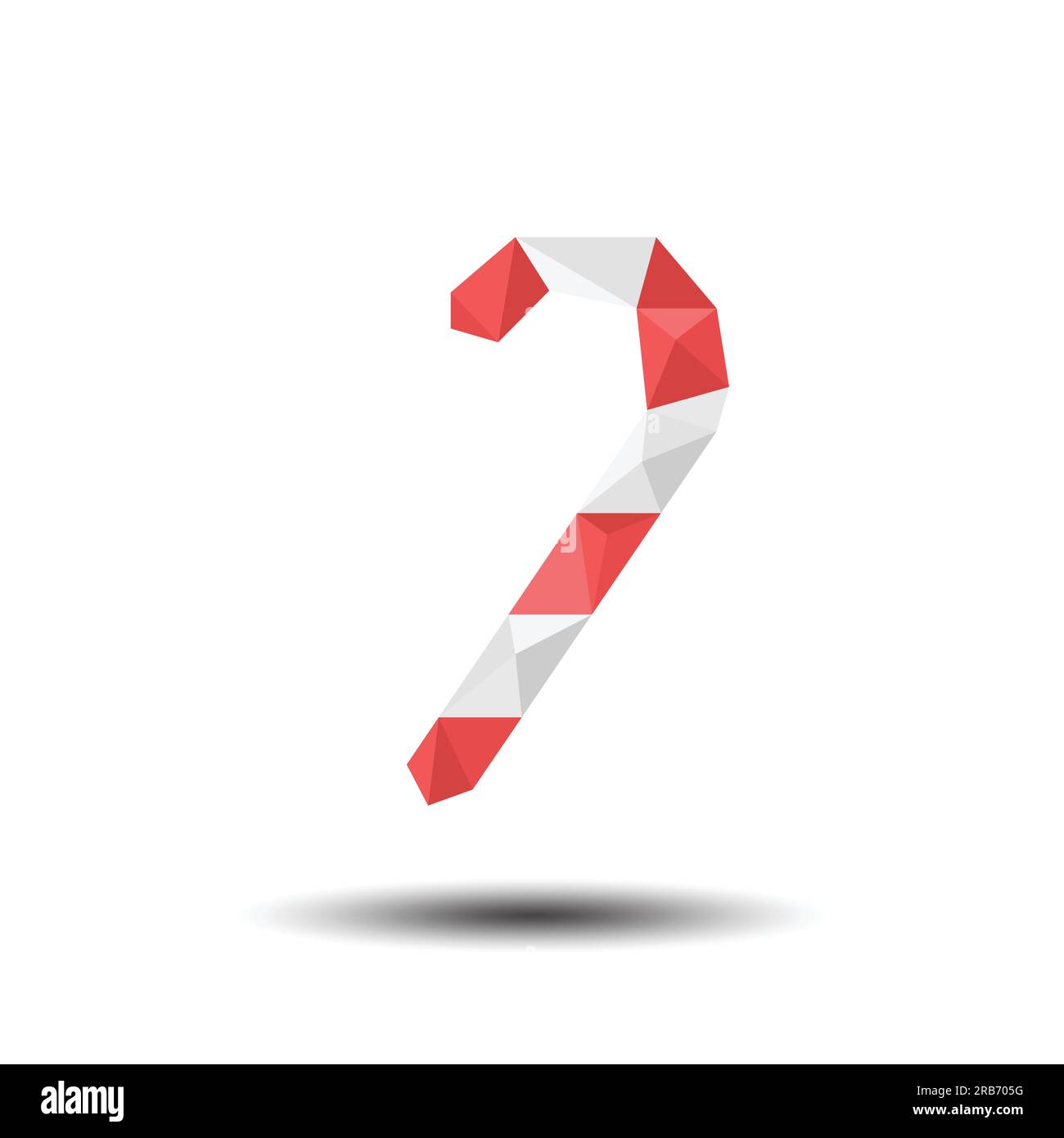 Polygon Candy Cane on white background Stock Vector Image & Art - Alamy