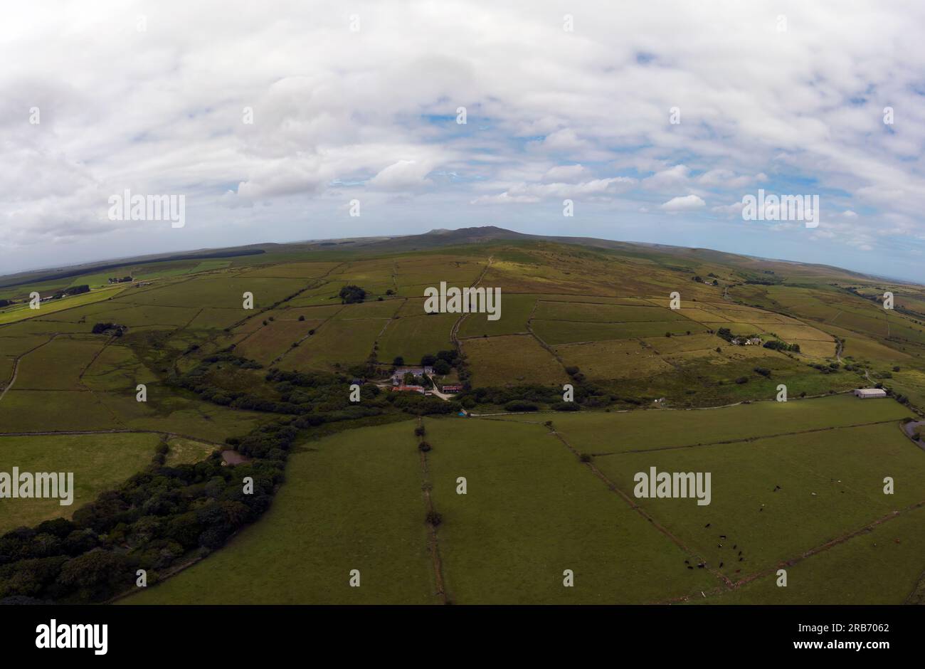 An aerial view looking across Bodmin Moor in Cornwall, UK Stock Photo ...