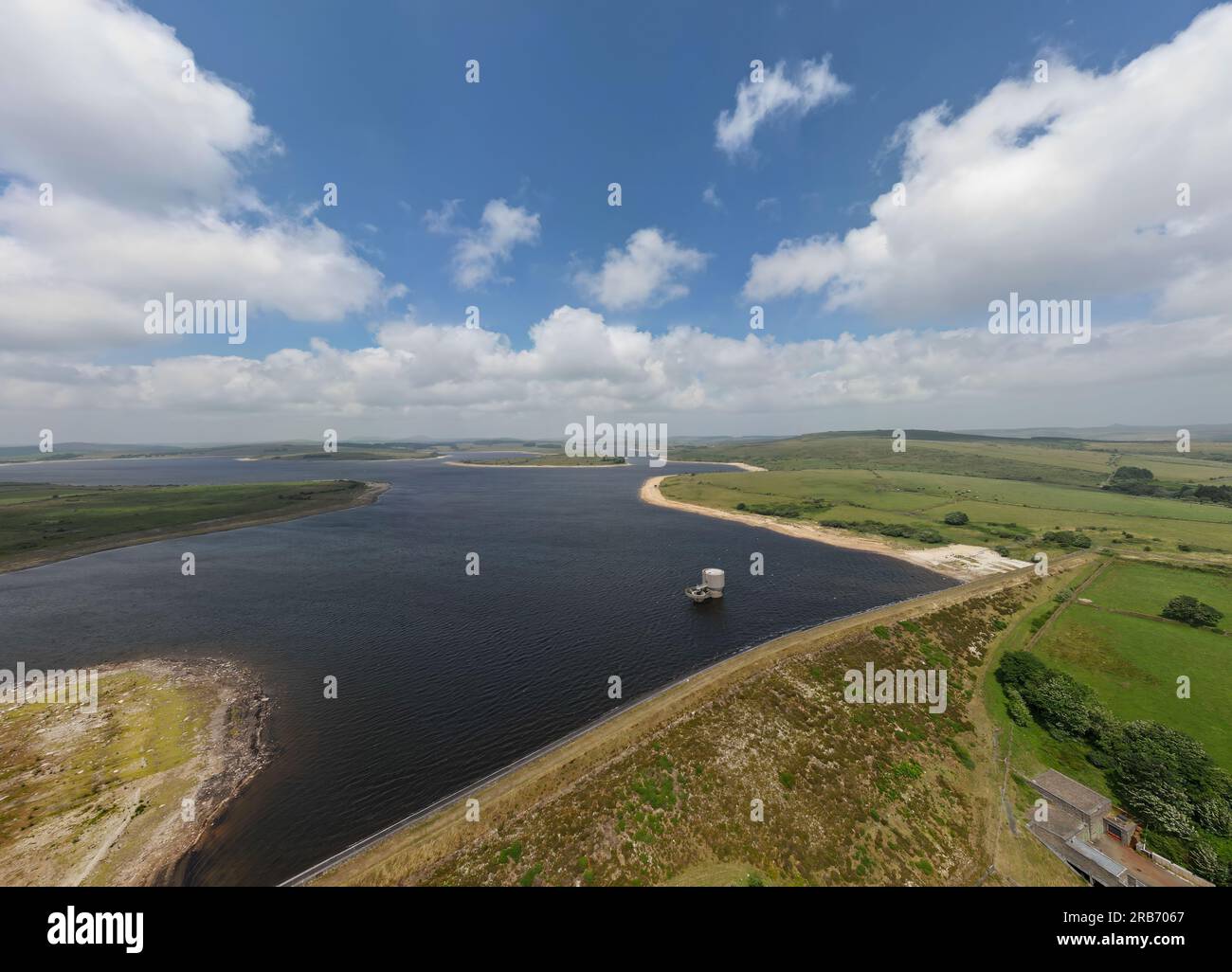 An aerial view of Colliford Lake on Bodmin Moor, Cornwall, UK Stock ...