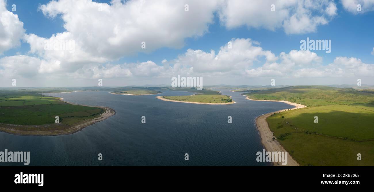 An aerial view of Colliford Lake on Bodmin Moor, Cornwall, UK Stock ...