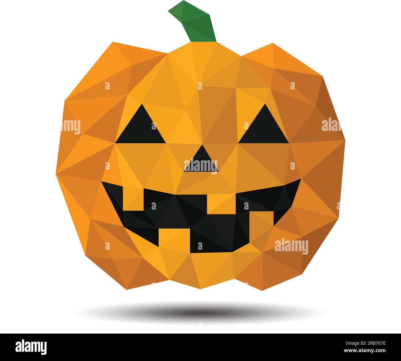 Polygon Pumpkin , Jack o lantern icon for Halloween Stock Vector Image ...