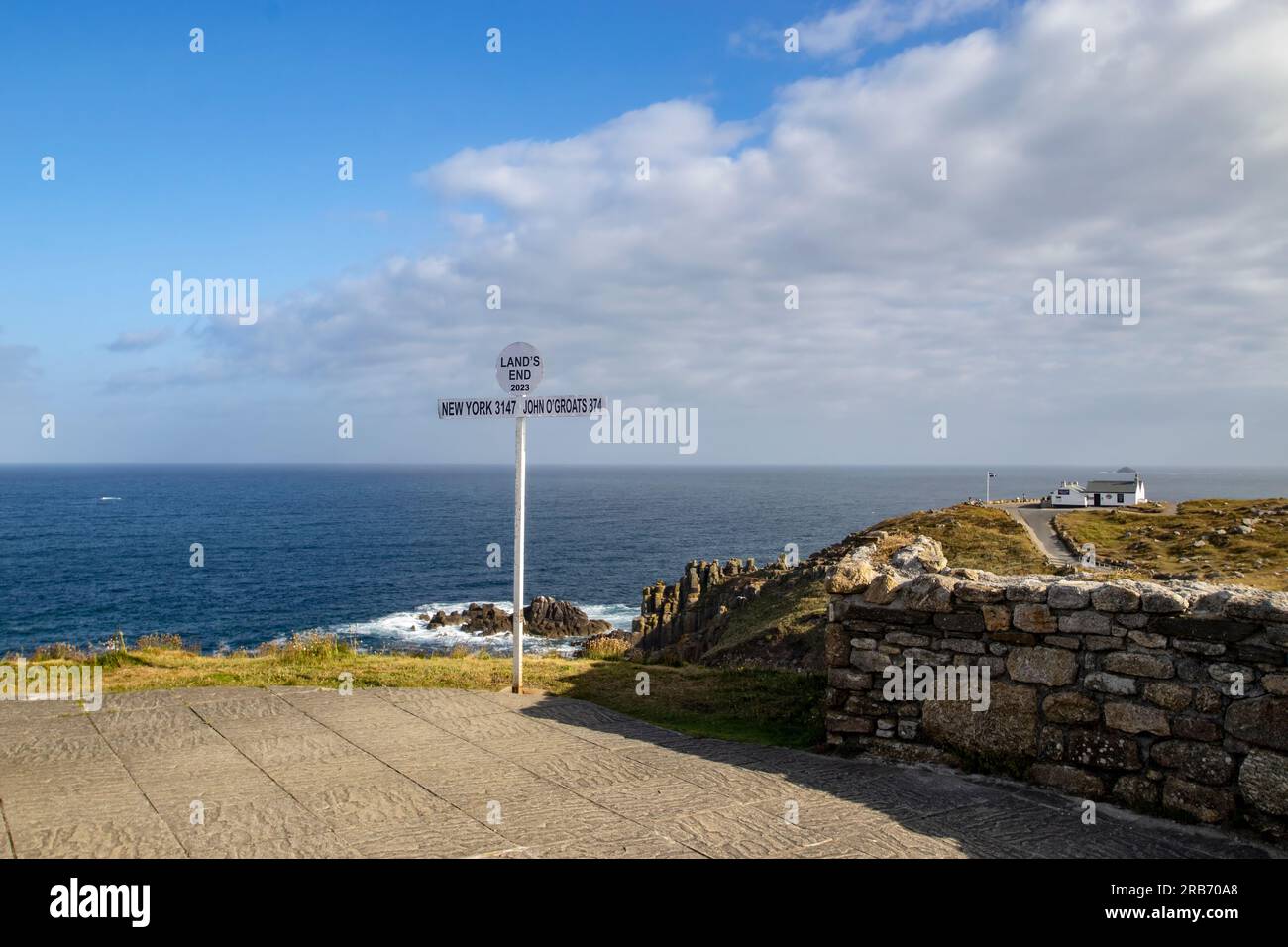 The iconic signpost at Lands End in Cornwall, UK Stock Photo - Alamy