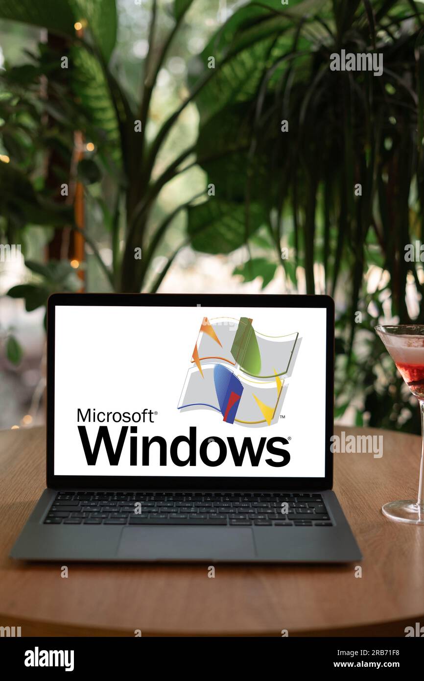 Odessa, Ukraine - June 14, 2023: Laptop computer with logo of Windows ...