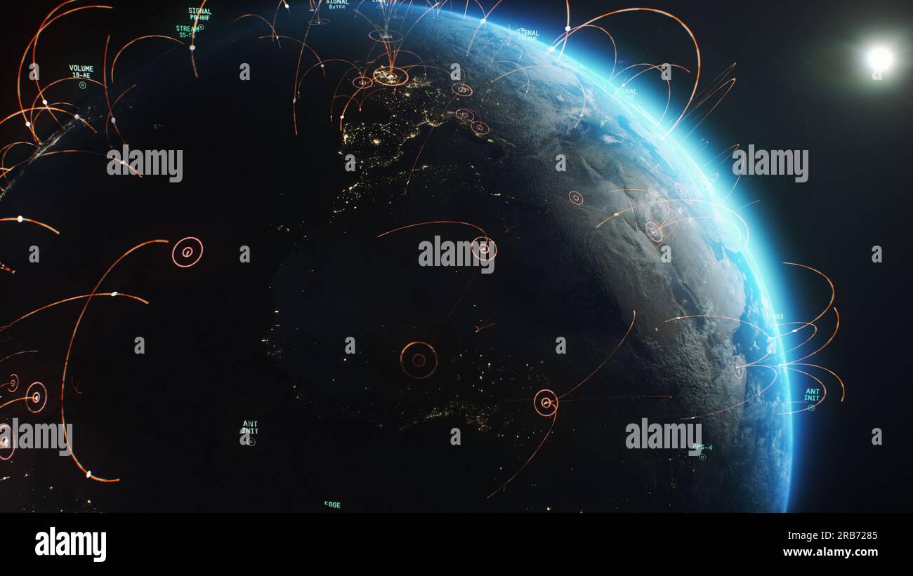 Illustration 3D graphics of abstract digital streams and lines over ...