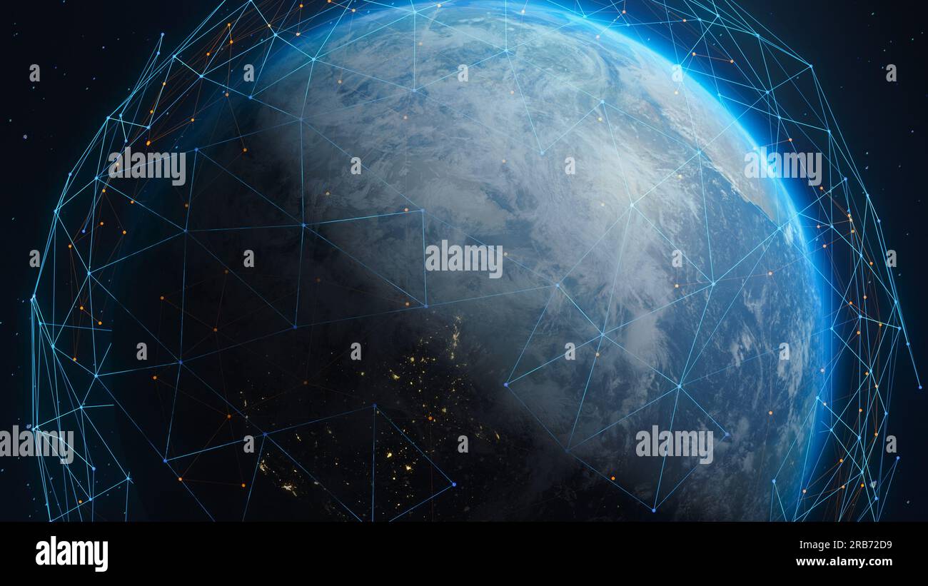 Animation lines globe over server hi-res stock photography and images ...