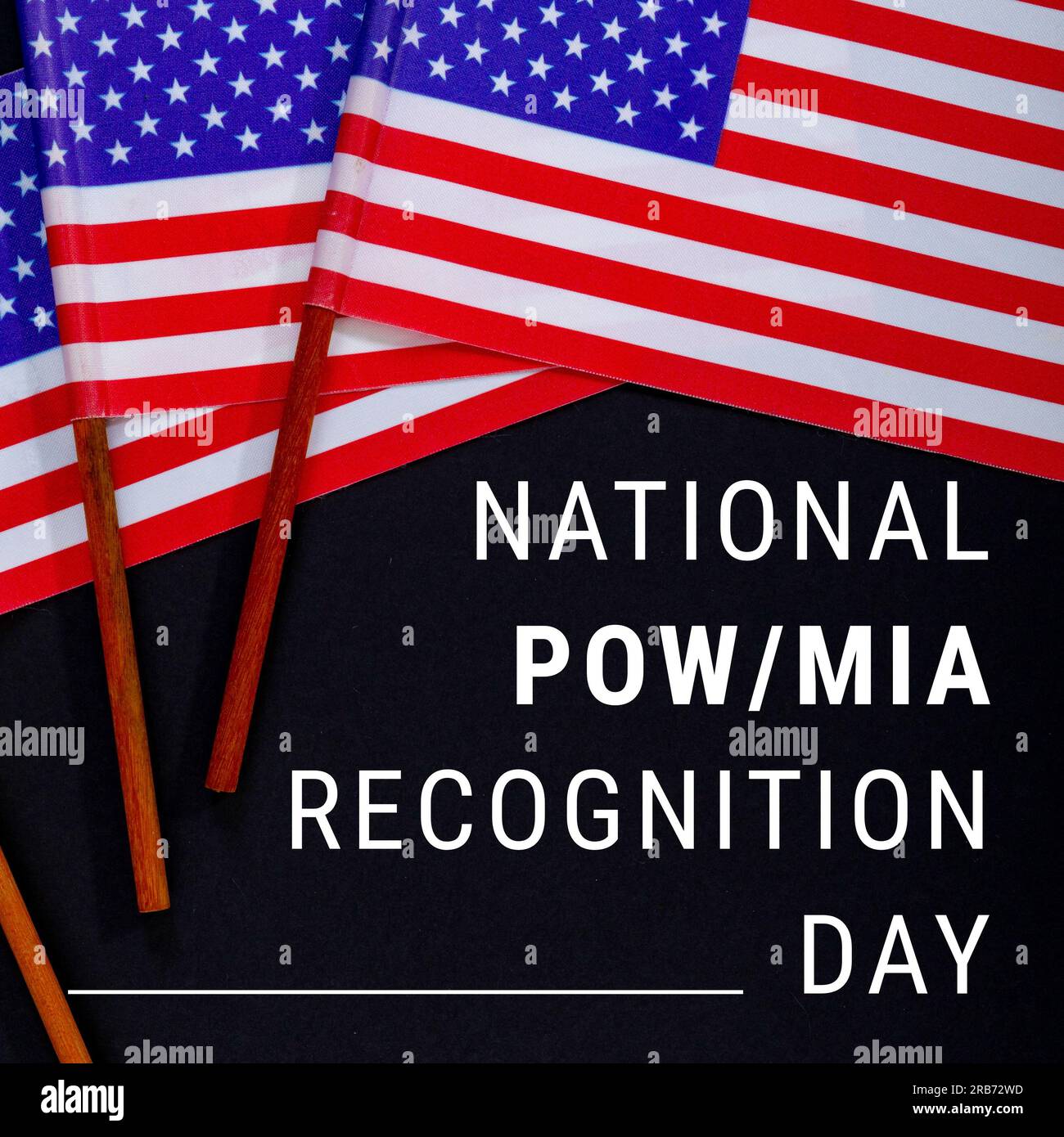 National pow mia recognition day text with american flags on black ...