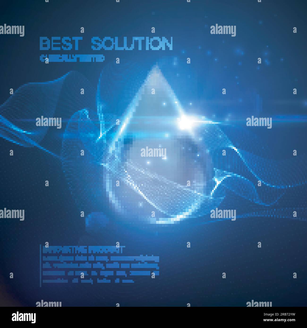 Glowing blue droplet with wavy shaped particles Stock Vector Image ...