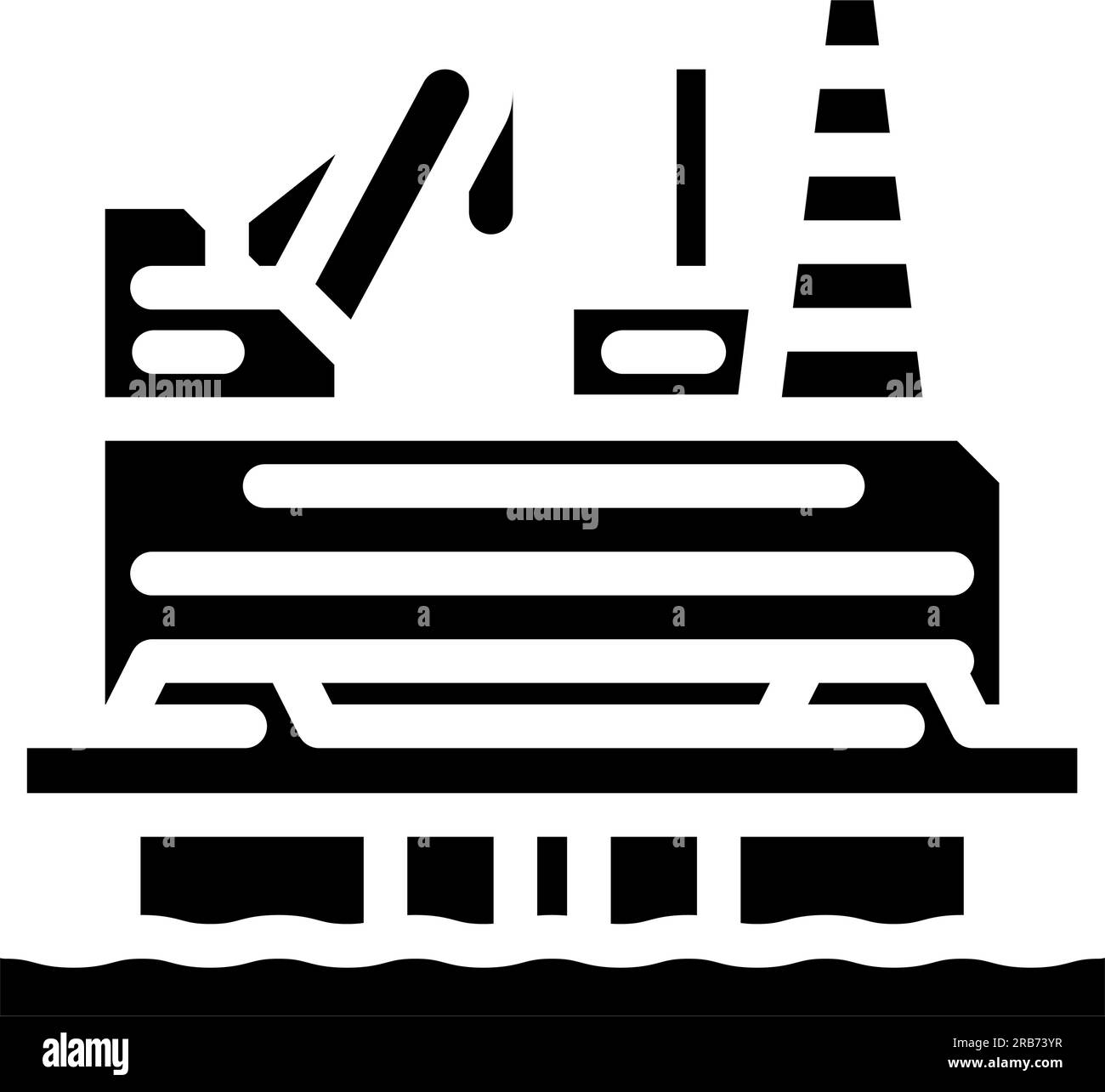 oil rig platform petroleum engineer glyph icon vector illustration ...