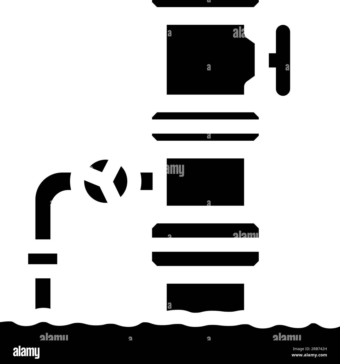 oil wellhead petroleum engineer glyph icon vector illustration Stock ...