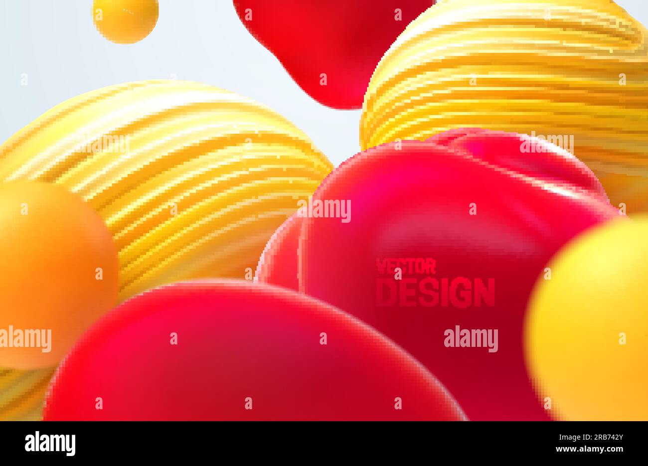 Abstract 3d background with flowing red and yellow bubbles Stock Vector ...