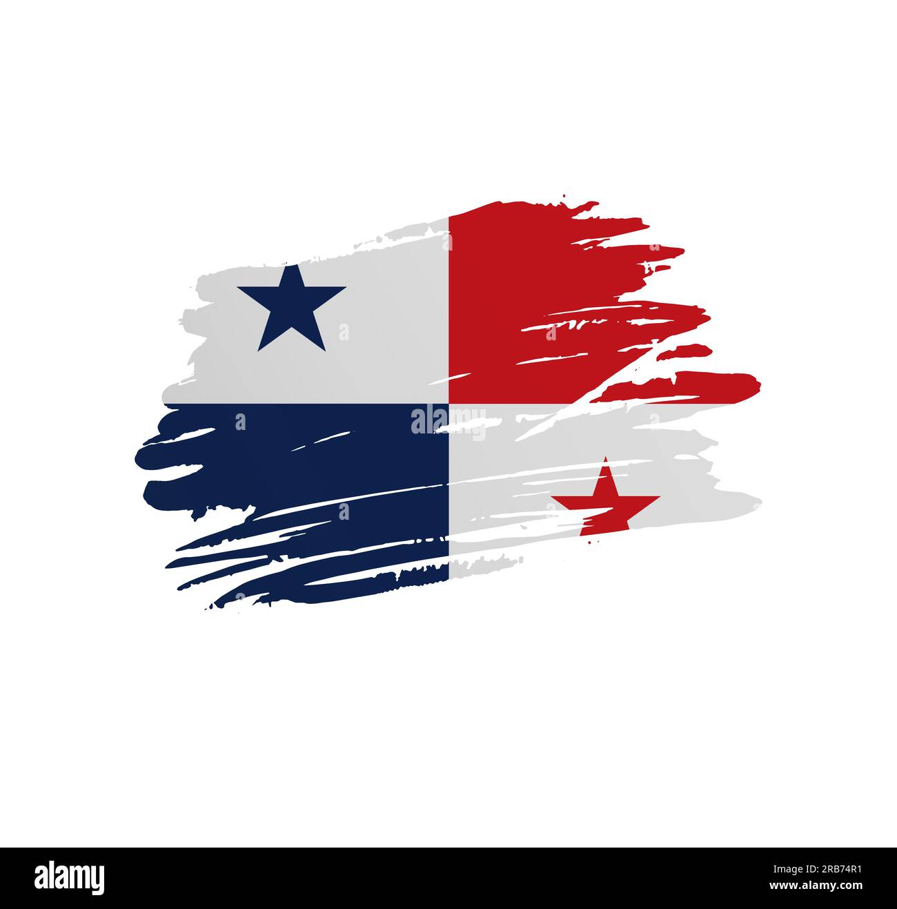 Panama flag - nation vector country flag trextured in grunge scratchy ...