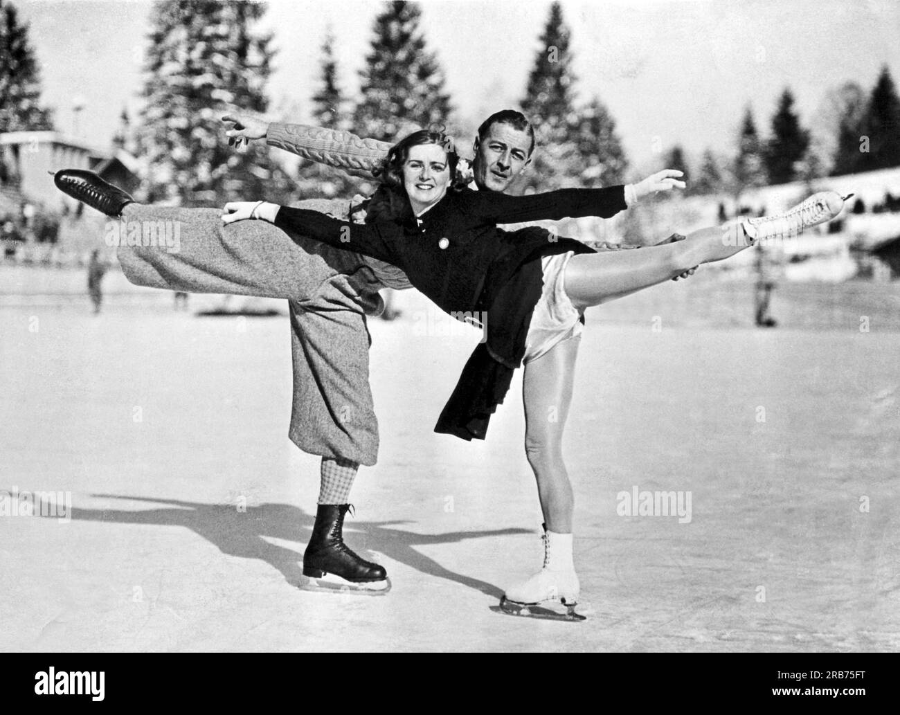 Berlin, Germany: c.1937. With a matching arabescque, this ice skating ...