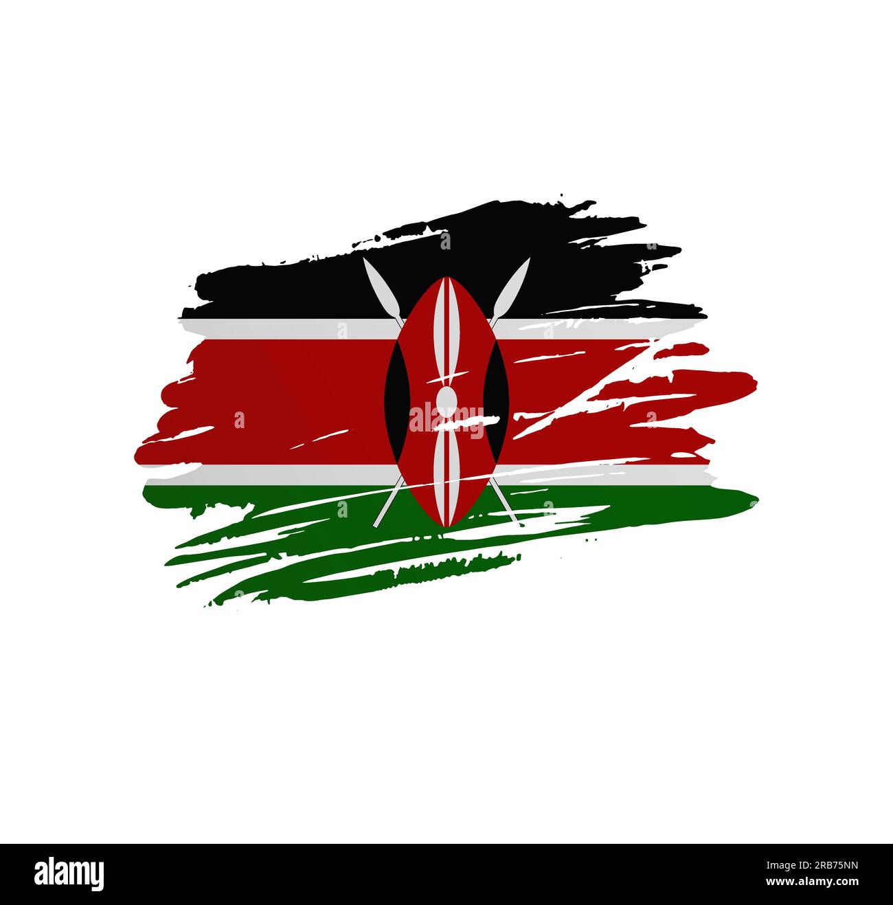 Kenya flag - nation vector country flag trextured in grunge scratchy ...