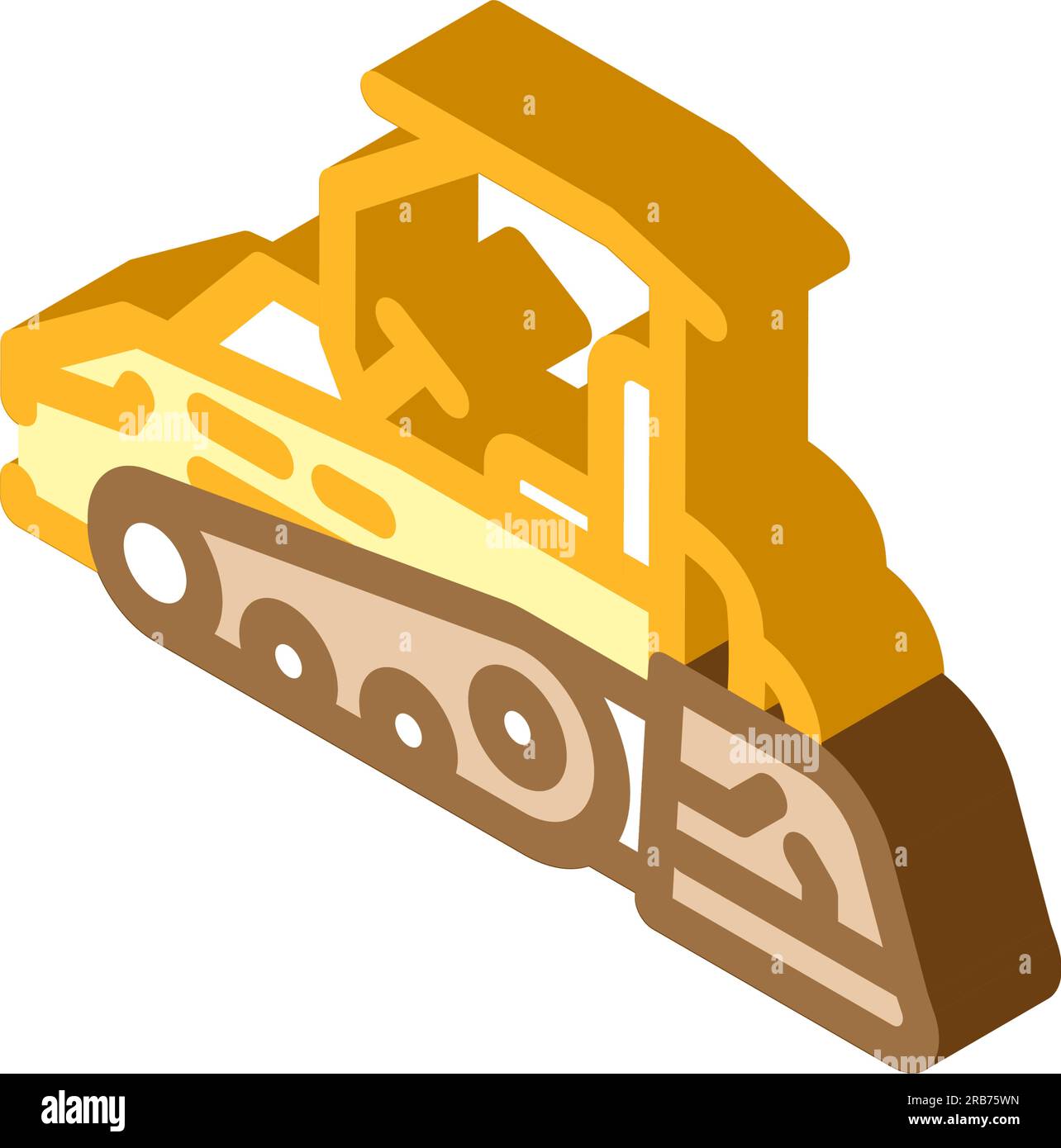 paving machine civil engineer isometric icon vector illustration Stock ...