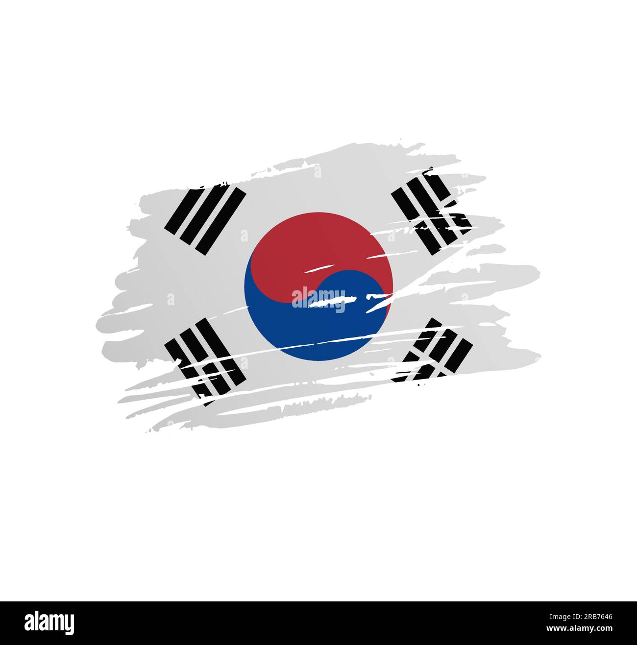 South Korea flag - nation vector country flag trextured in grunge ...