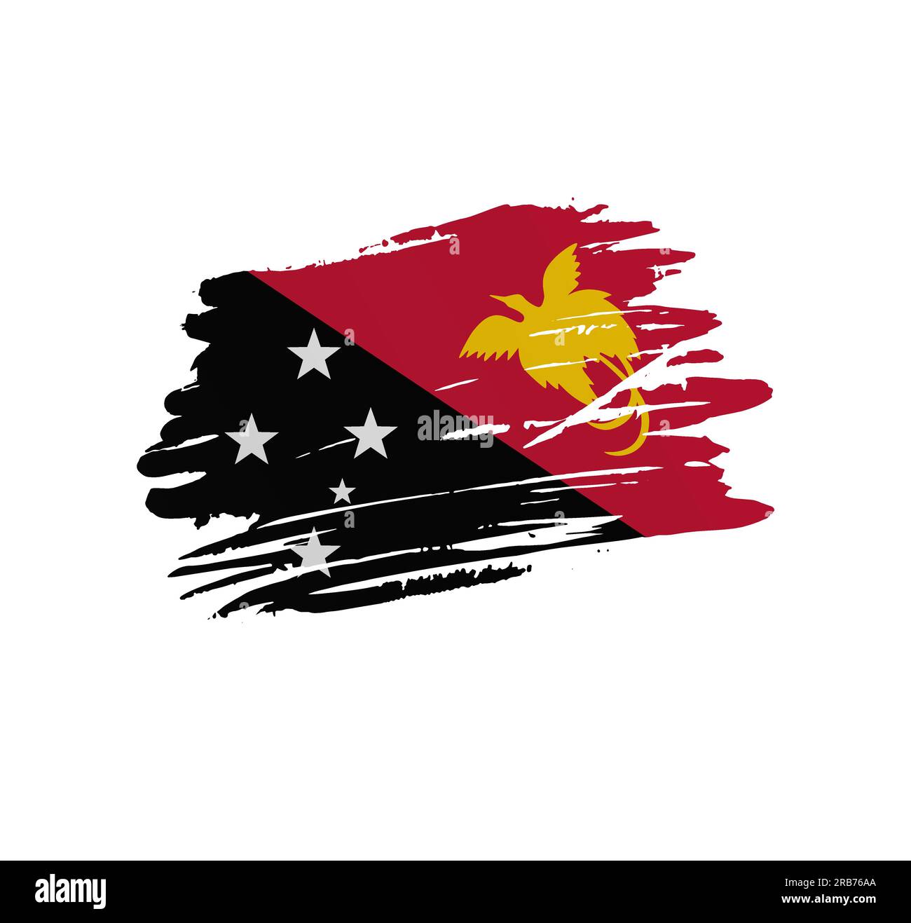 Papua New Guinea flag - nation vector country flag trextured in grunge ...