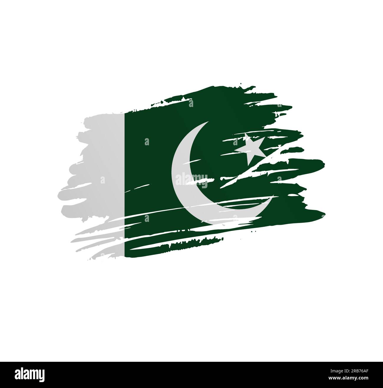 Pakistan flag - nation vector country flag trextured in grunge scratchy ...