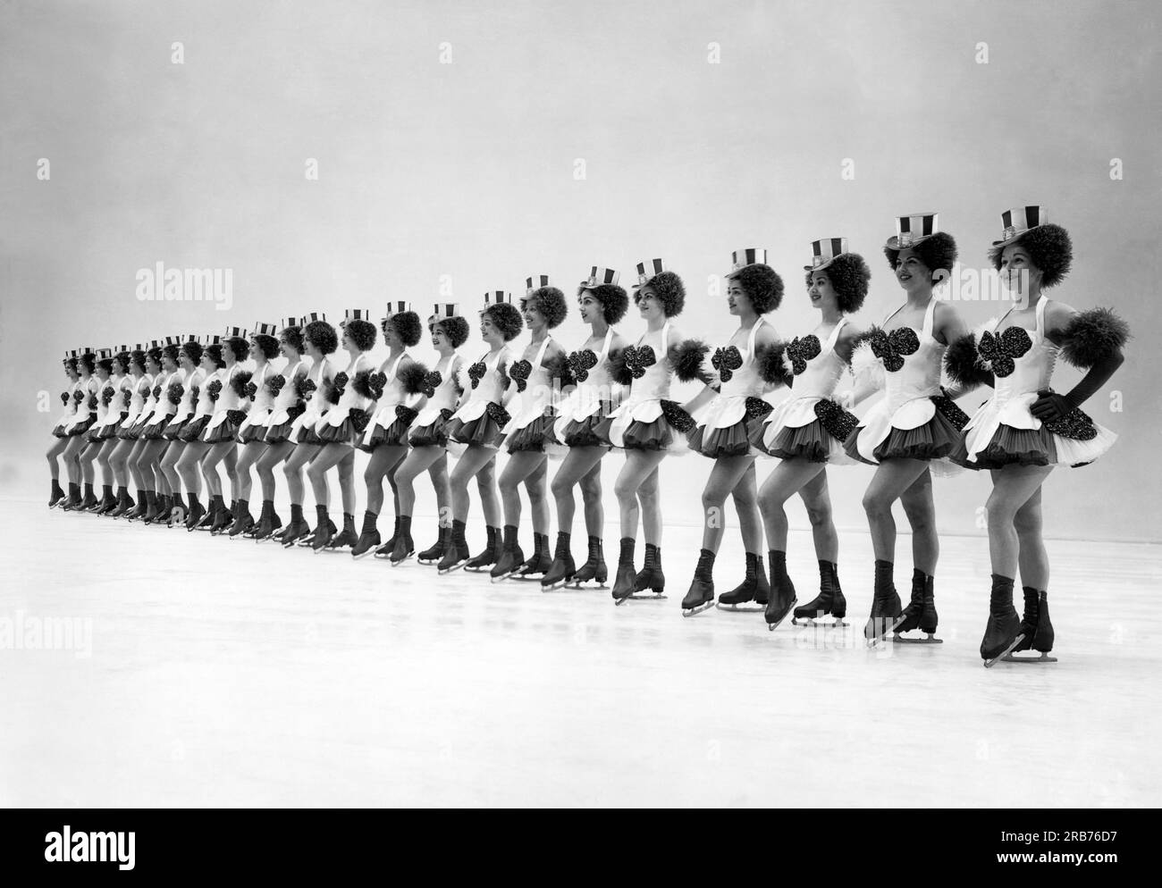 United States: c. 1959. A standing lineup of the Glamour-Icers, the ...
