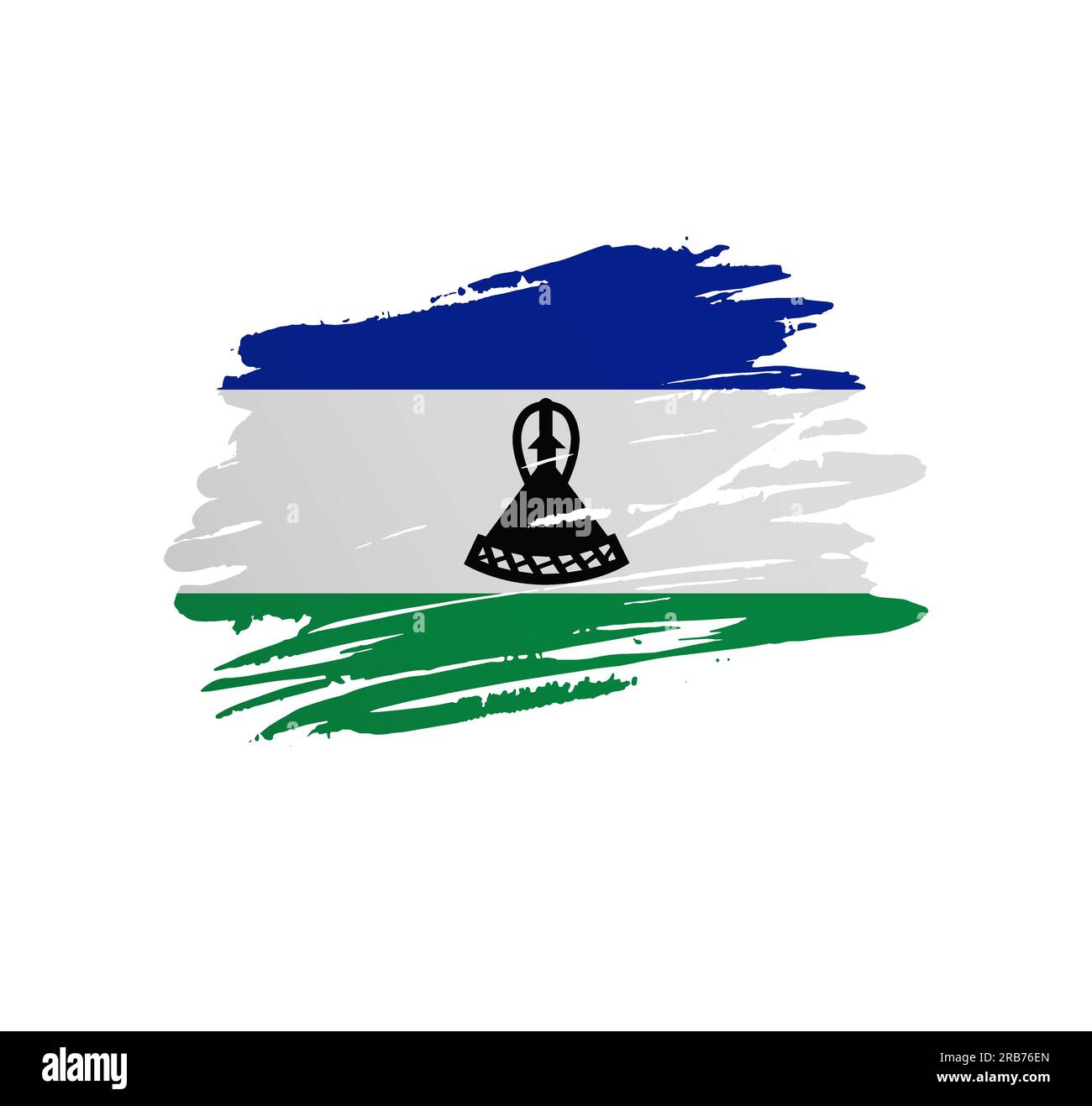 Lesotho flag - nation vector country flag trextured in grunge scratchy ...