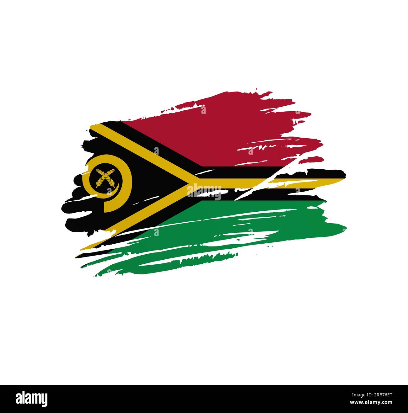 Vanuatu flag - nation vector country flag trextured in grunge scratchy brush stroke Stock Vector ...