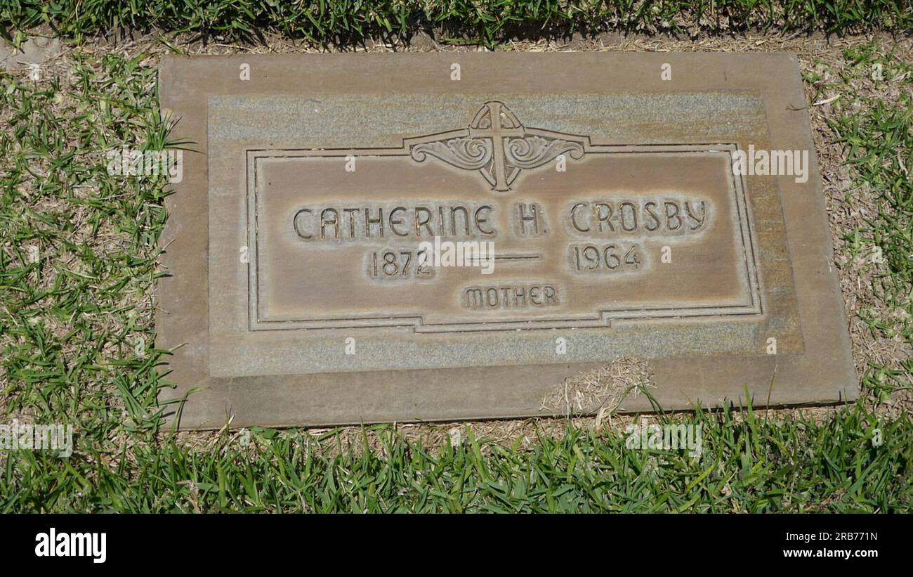 Culver City, California, USA 6th July 2023 Catherine Crosby Grave in The Grotto at Holy Cross ...
