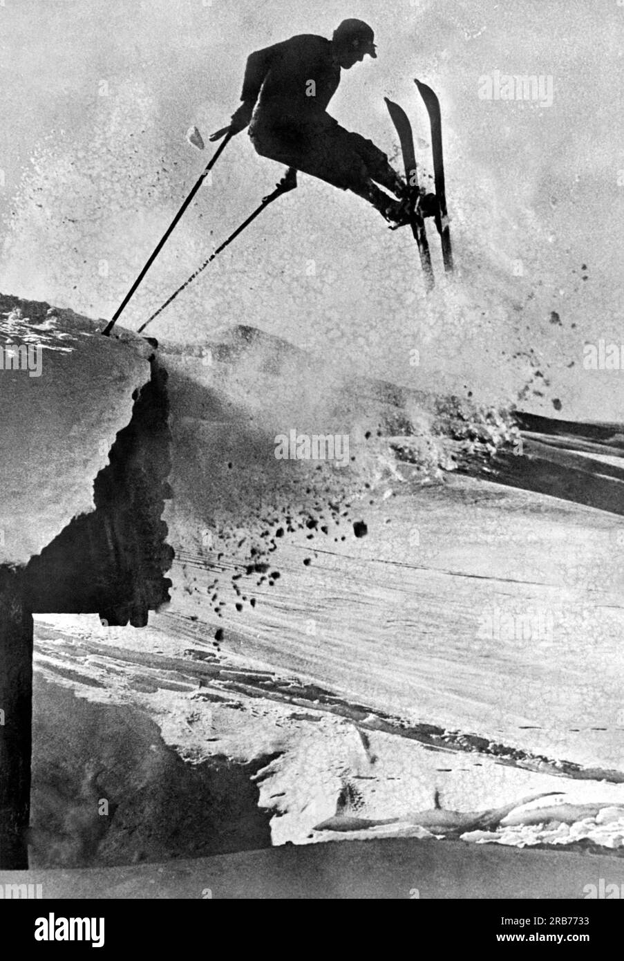 Vertical shot person ski Black and White Stock Photos & Images - Alamy