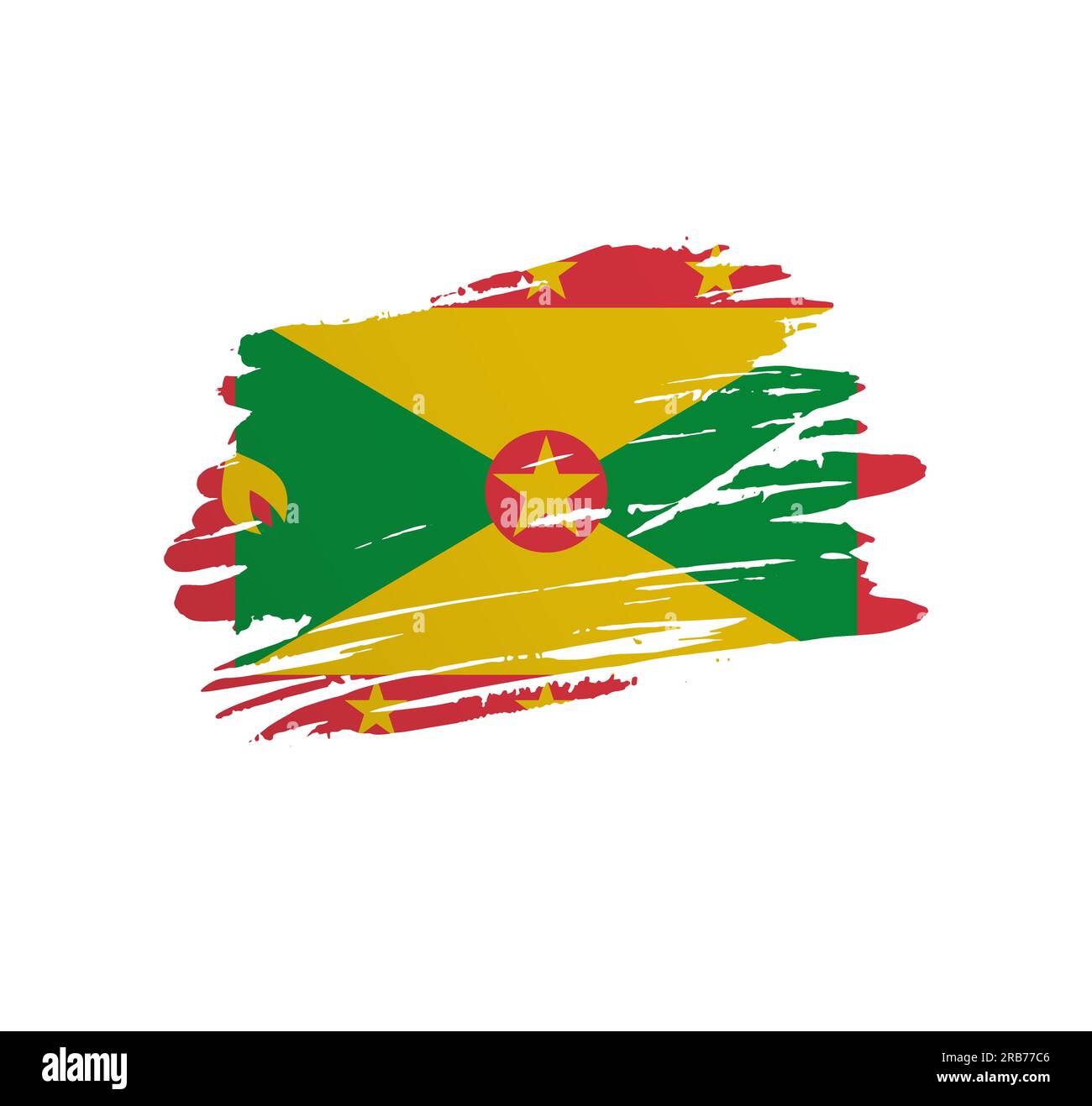 Grenada flag - nation vector country flag trextured in grunge scratchy ...