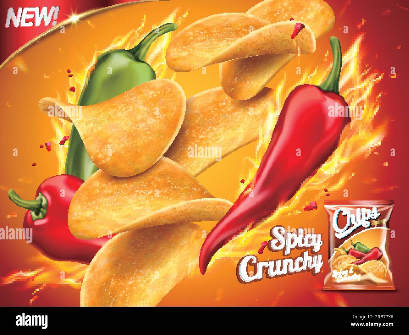 Salty chips Stock Vector Images - Alamy