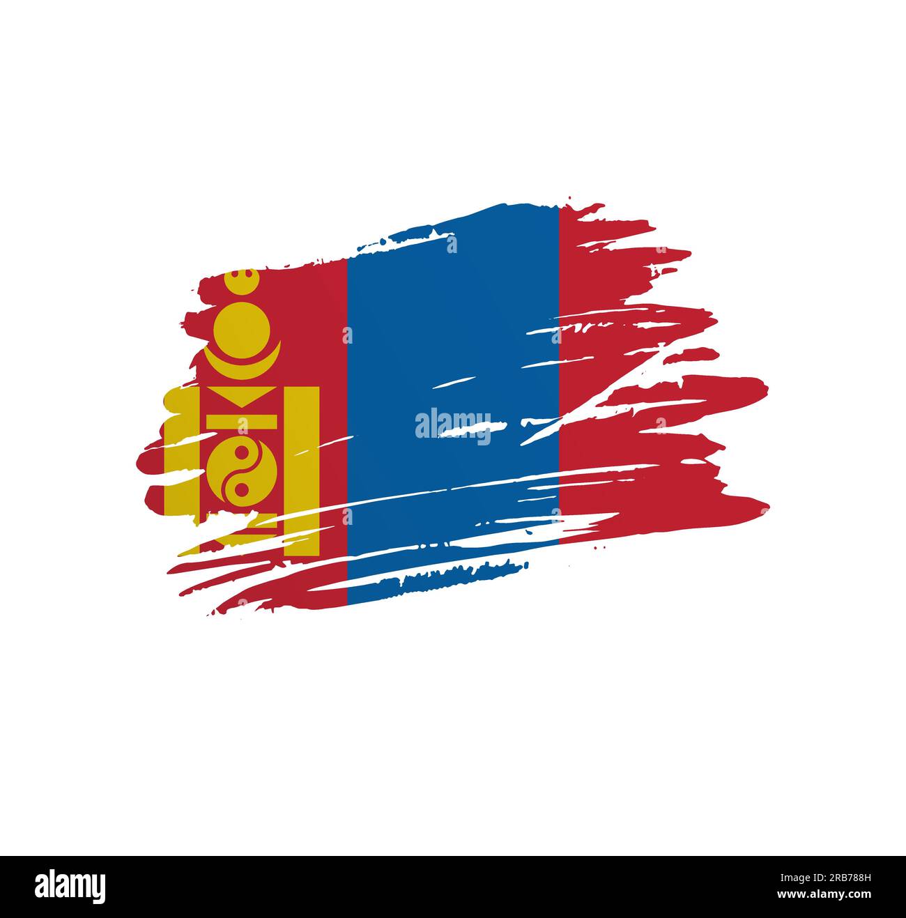 Mongolia flag - nation vector country flag trextured in grunge scratchy ...