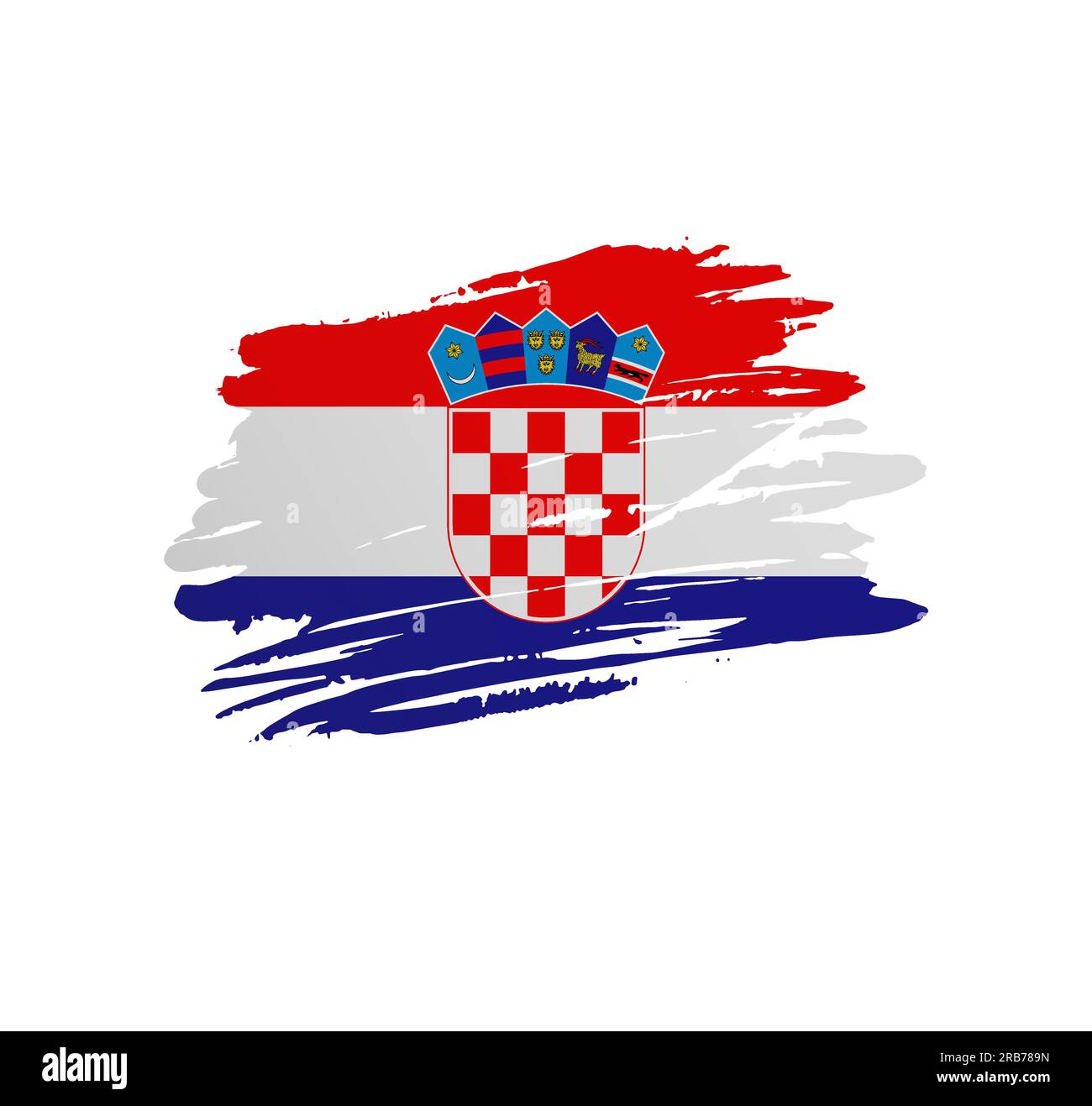 Croatia flag - nation vector country flag trextured in grunge scratchy ...