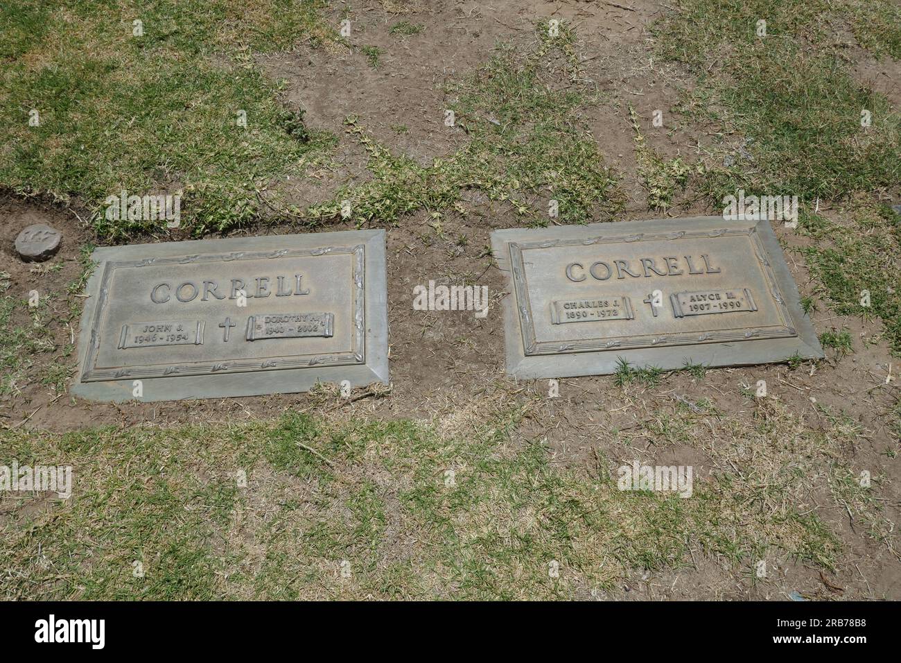Culver City, California, USA 6th July 2023 Actor Charles Correll Grave ...