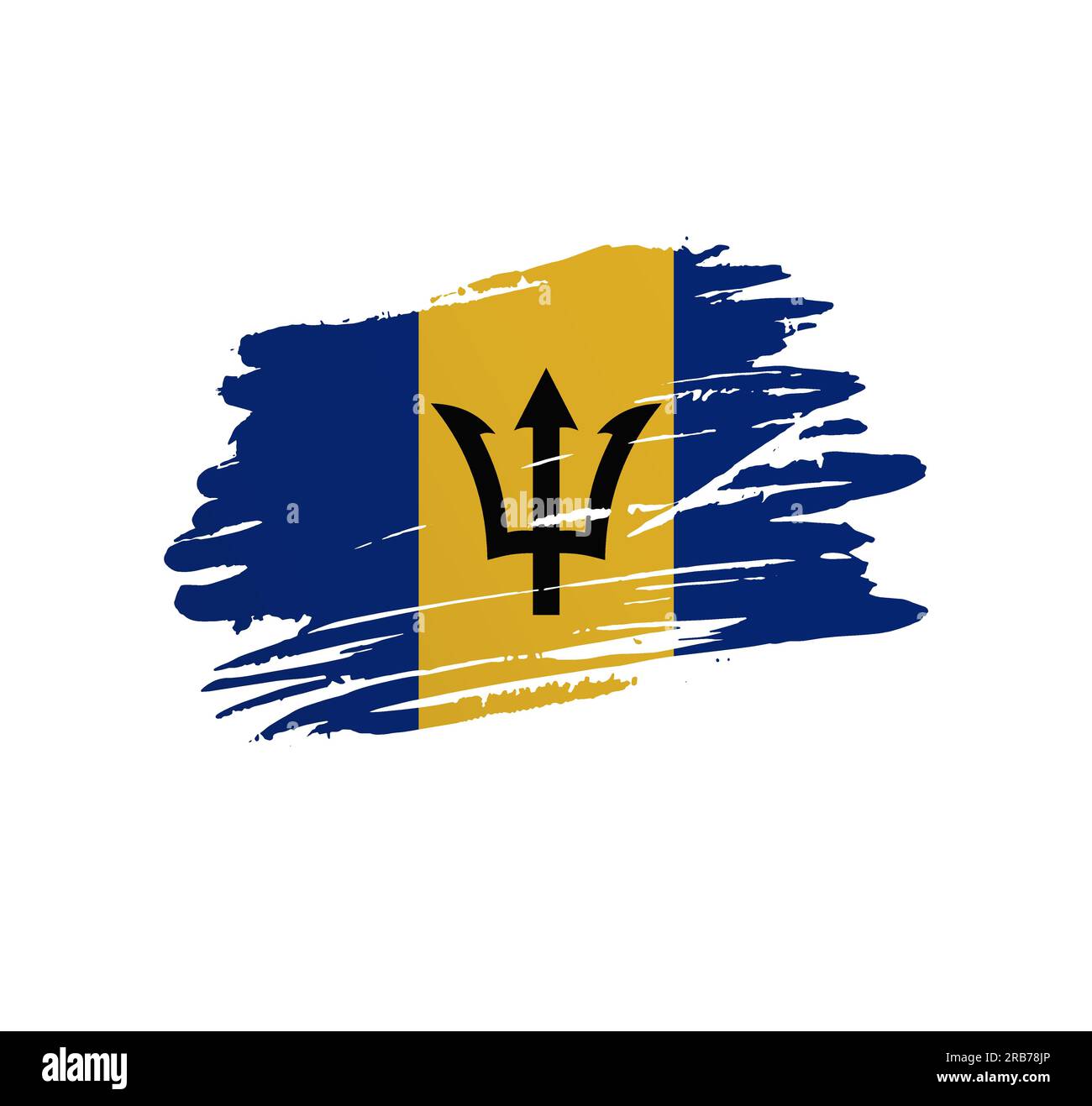 Barbados flag - nation vector country flag trextured in grunge scratchy ...