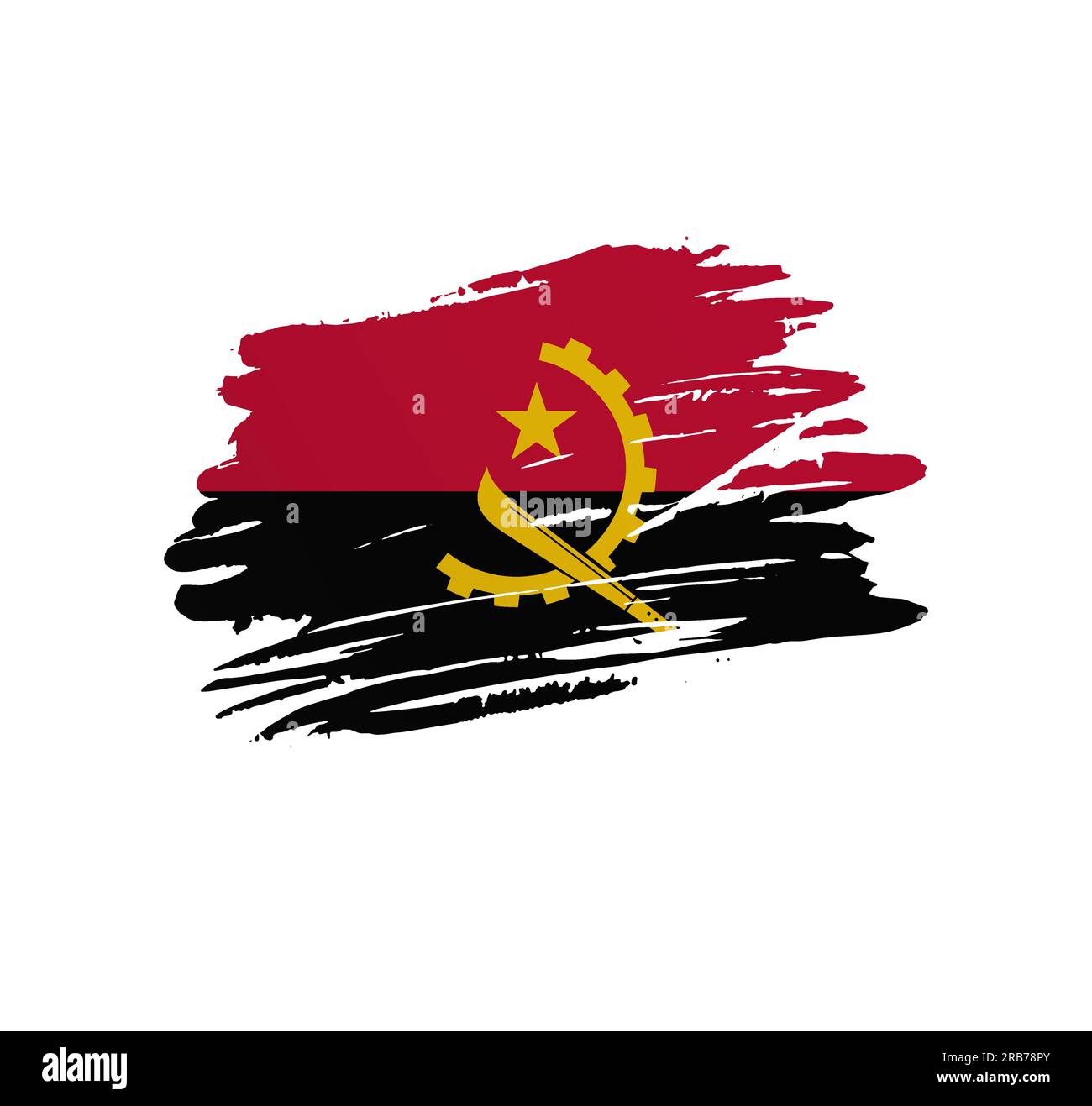 Angola flag - nation vector country flag trextured in grunge scratchy ...