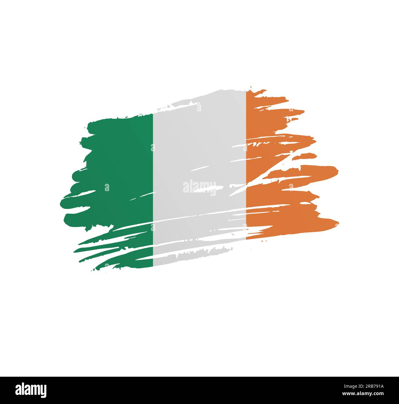 Ireland flag - nation vector country flag trextured in grunge scratchy ...