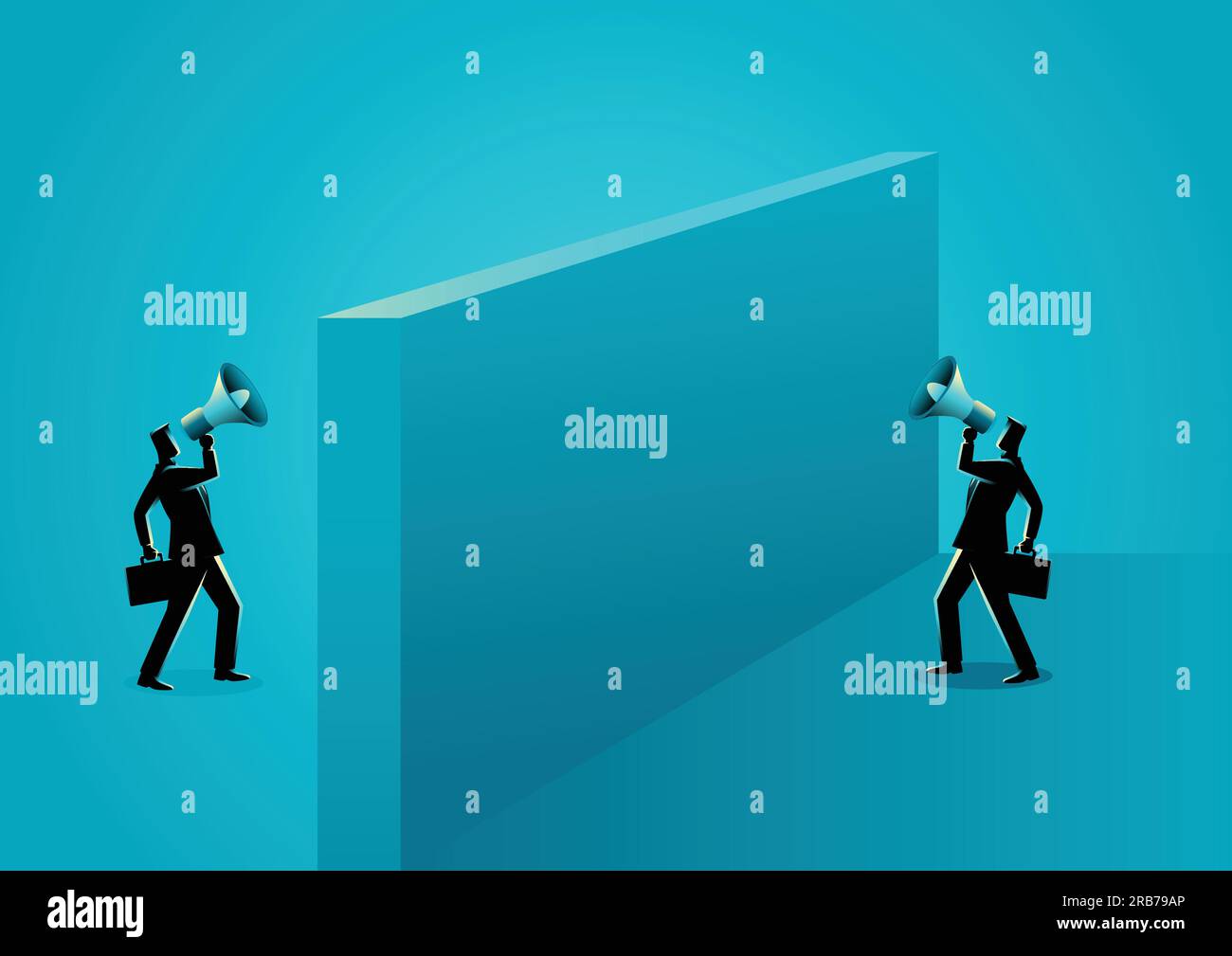 Business concept illustration of two businessmen shouting each other ...